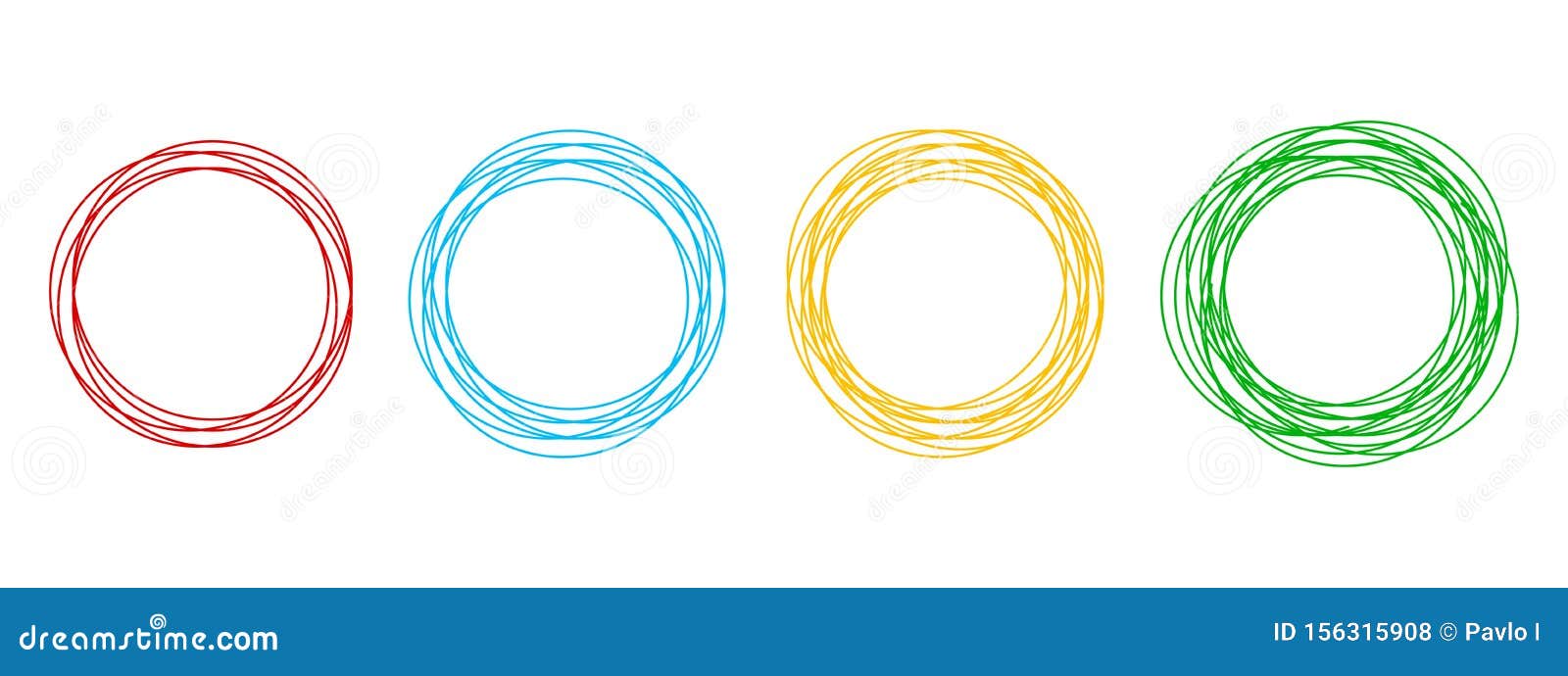 Circular Form, Set of Circles Using Sketch Drawing Circle Lines ...