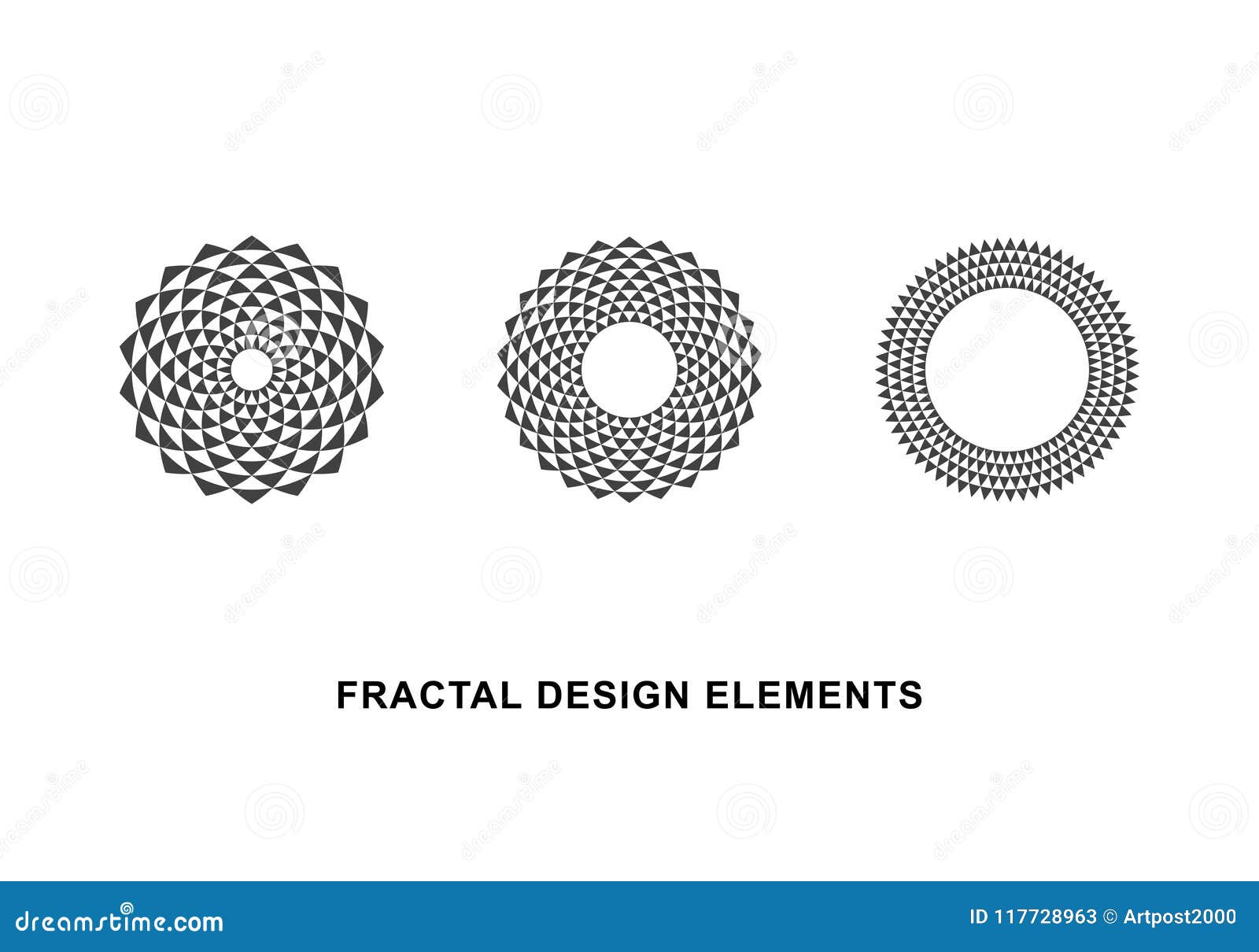 Circular Fractal Design Elements Stock Vector - Illustration of flower ...