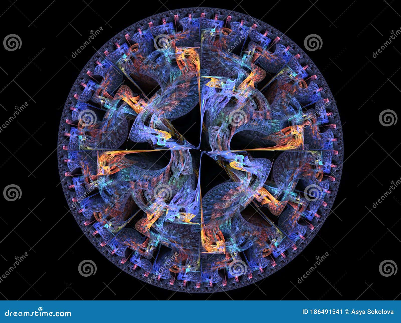 Circular Fractal stock illustration. Illustration of graphic - 186491541