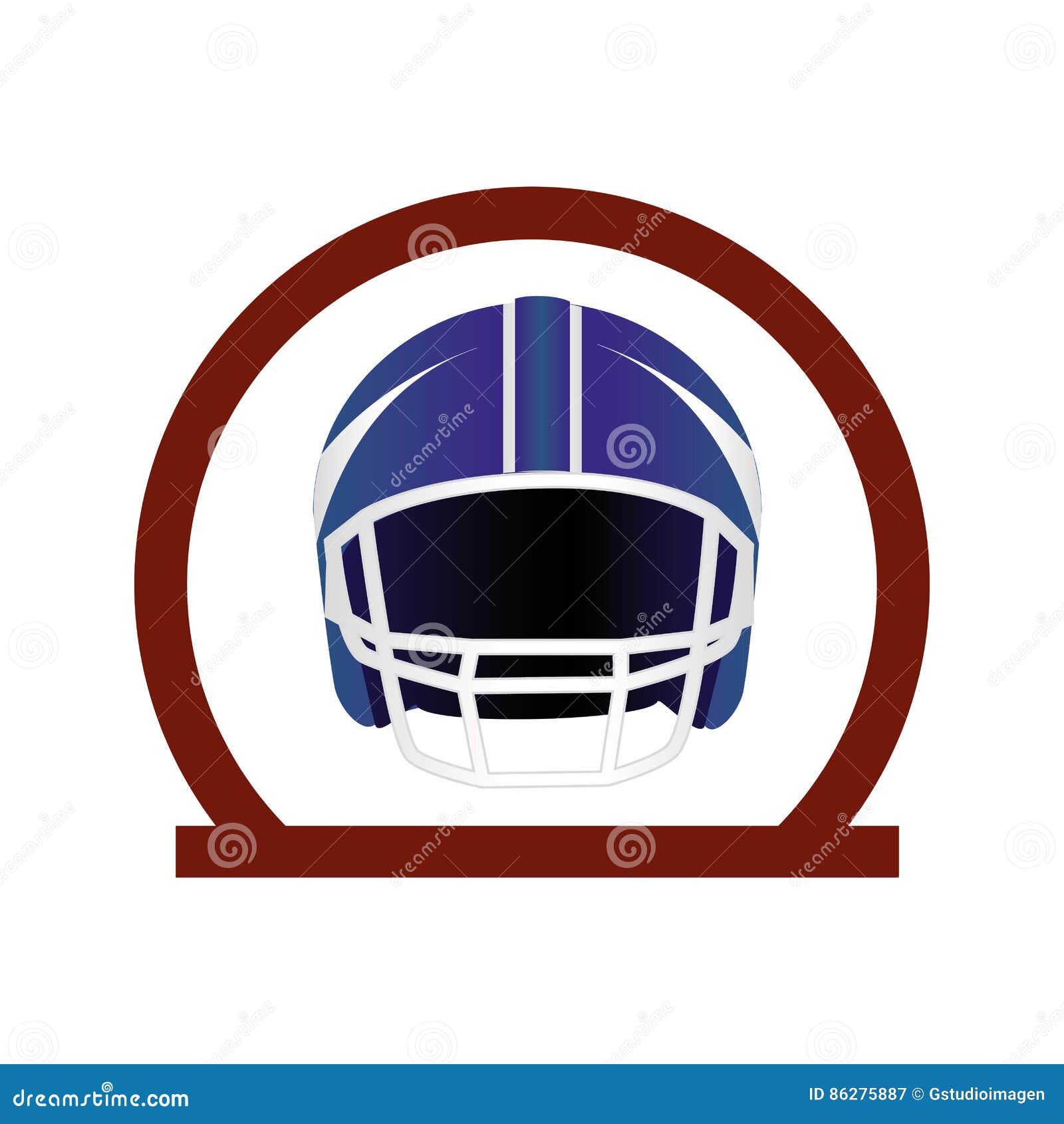 Circular Frame with American Football Helmet Stock Vector ...