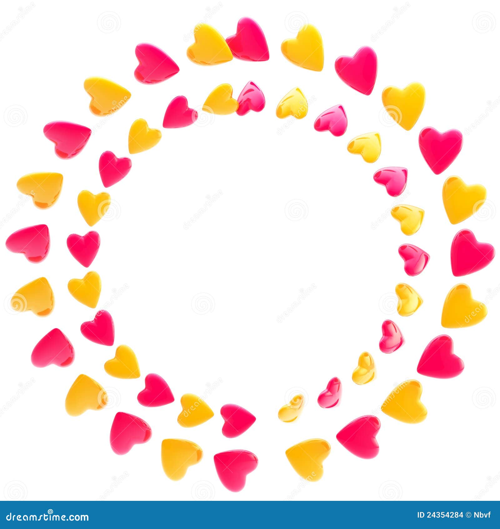 Circular Frame Border Made of Hearts Isolated Stock Photo - Image of ...
