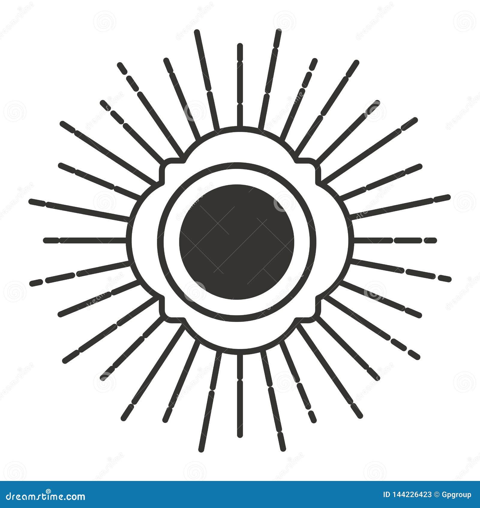 Circular frame with burst stock vector. Illustration of border - 144226423