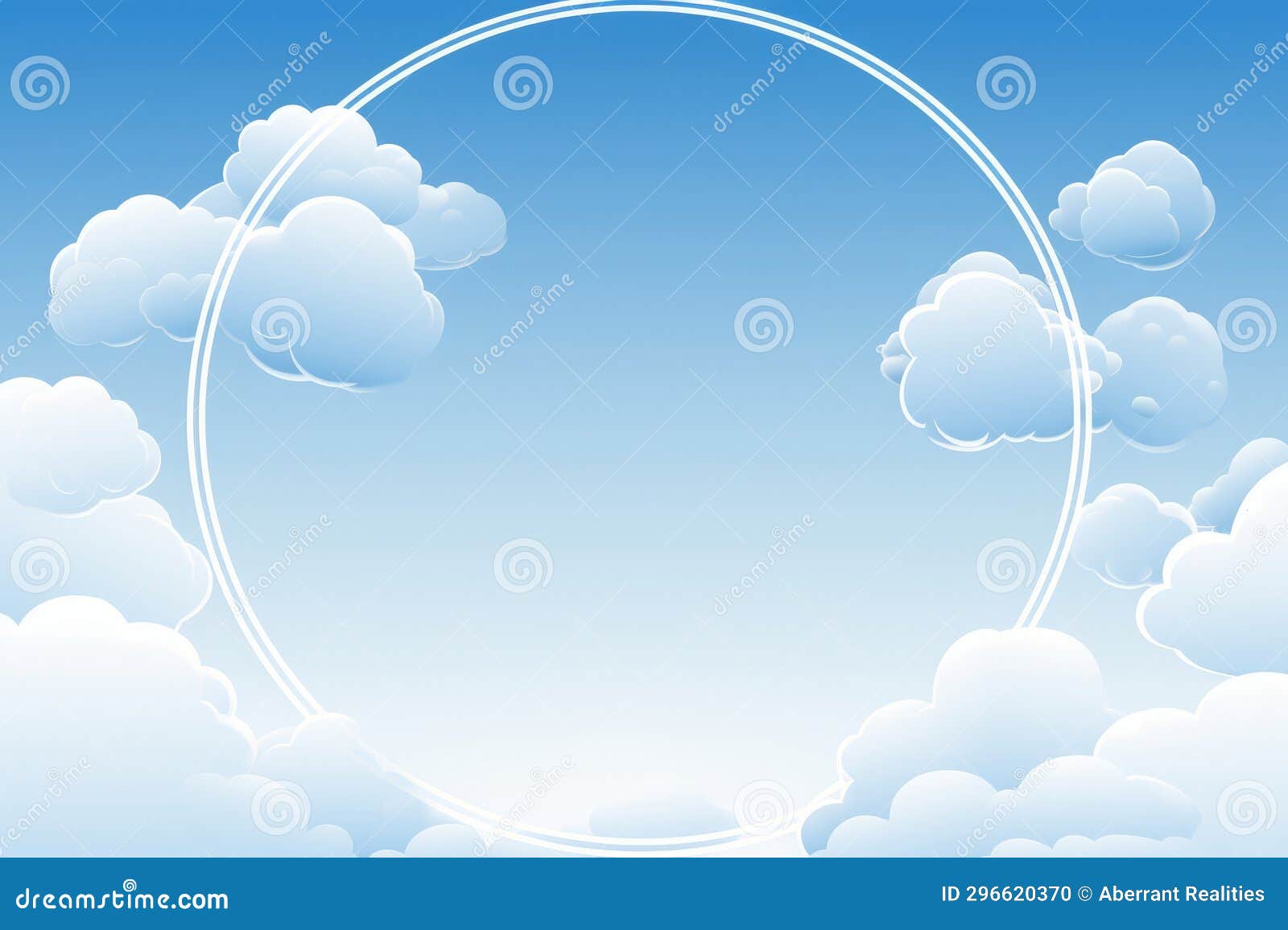 A Circular Frame with Clouds in the Sky Stock Photo - Image of weather ...