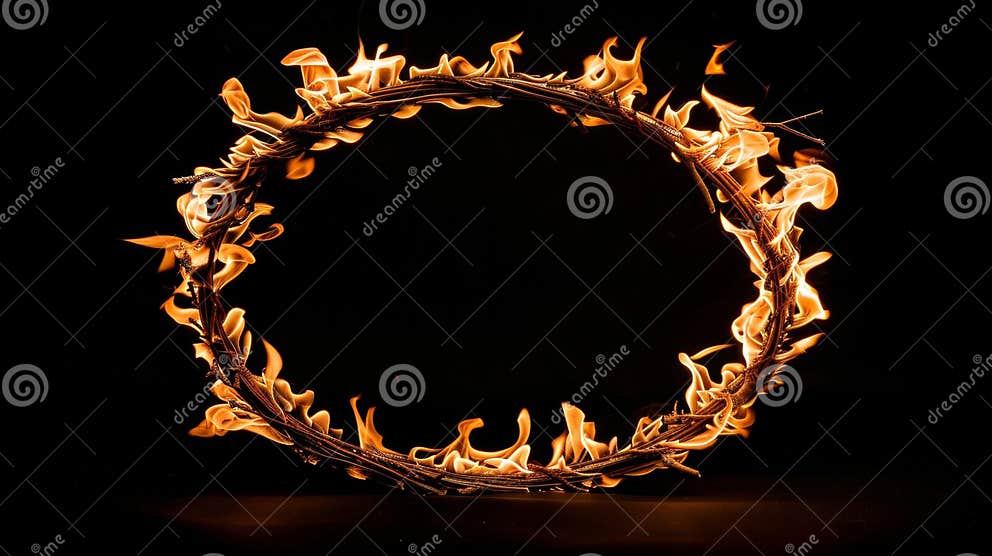 Circular Frame Created by Burning Flames in a Circular Pattern ...