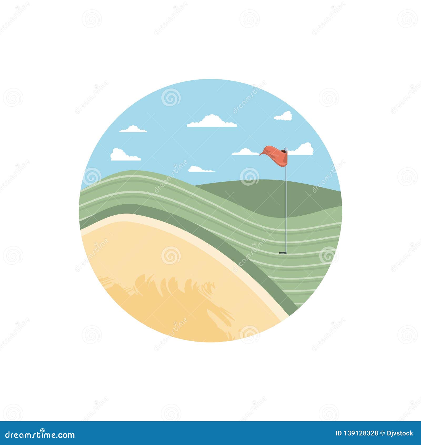 Circular Frame with Field Golf Stock Vector - Illustration of element ...