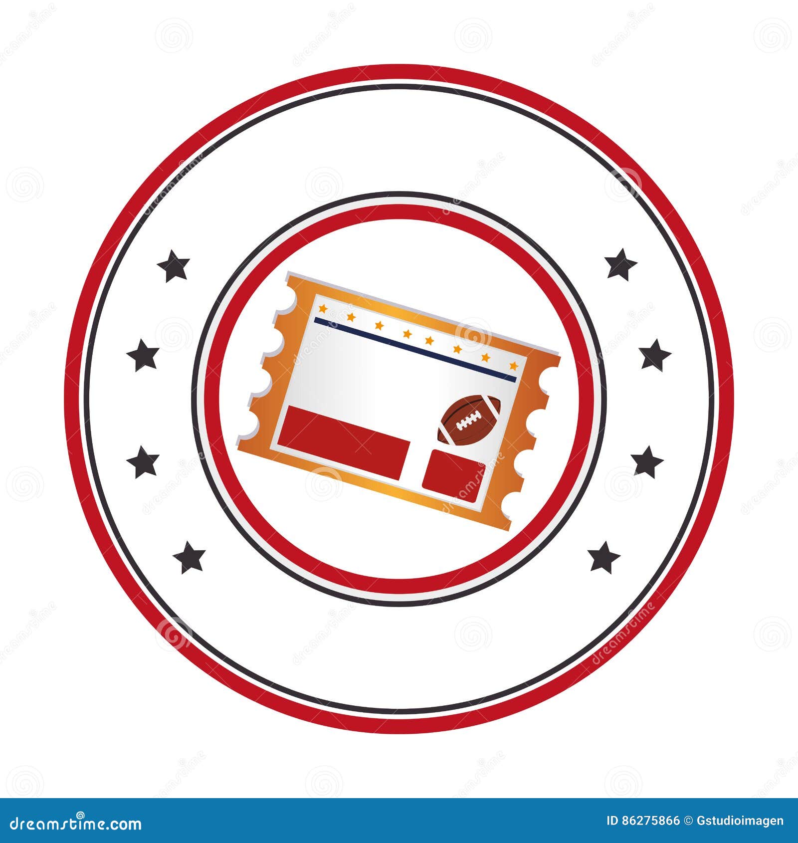 Circular Frame with Football Match Ticket Stock Vector - Illustration ...