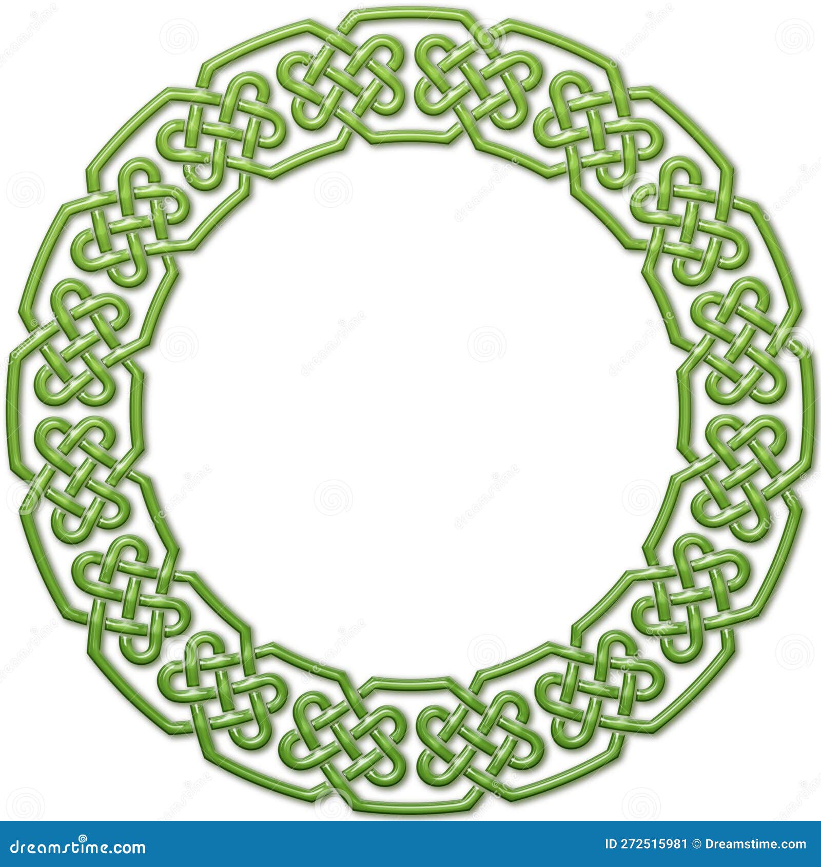 Circular Frame with Green Celtic Knots Stock Image - Illustration of ...