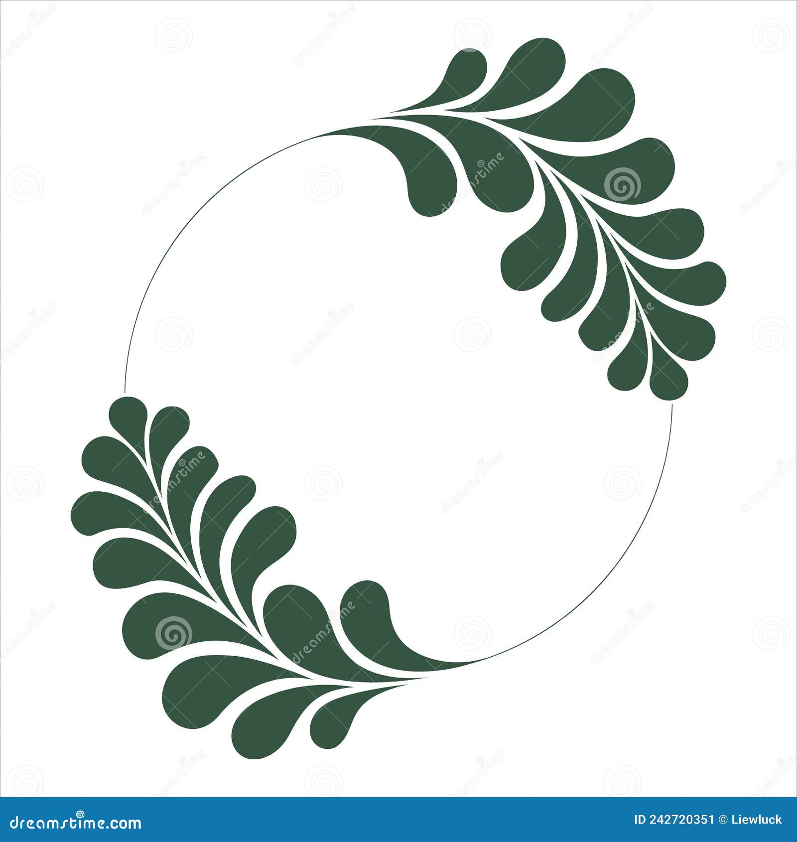 Circular Frame of Green Leaf Stock Vector - Illustration of branch ...