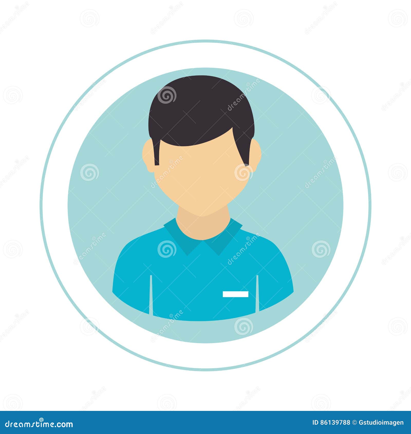 Circular Frame with Half Body Man with Shirt Stock Vector ...