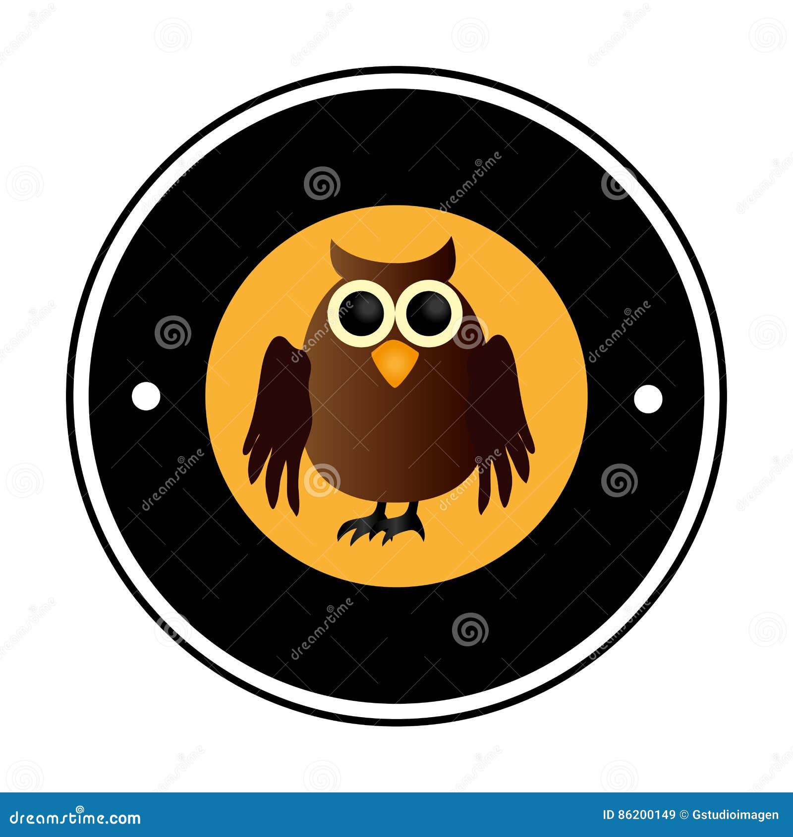 Circular Frame with Halloween Owl Stock Vector - Illustration of ...