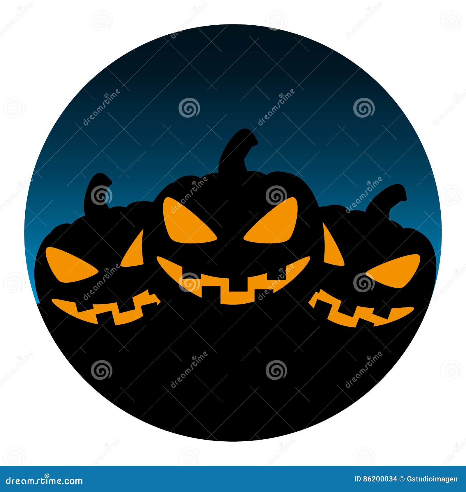 Circular Frame with Halloween Pumpkins Stock Vector - Illustration of pumpkins, fear: 86200034