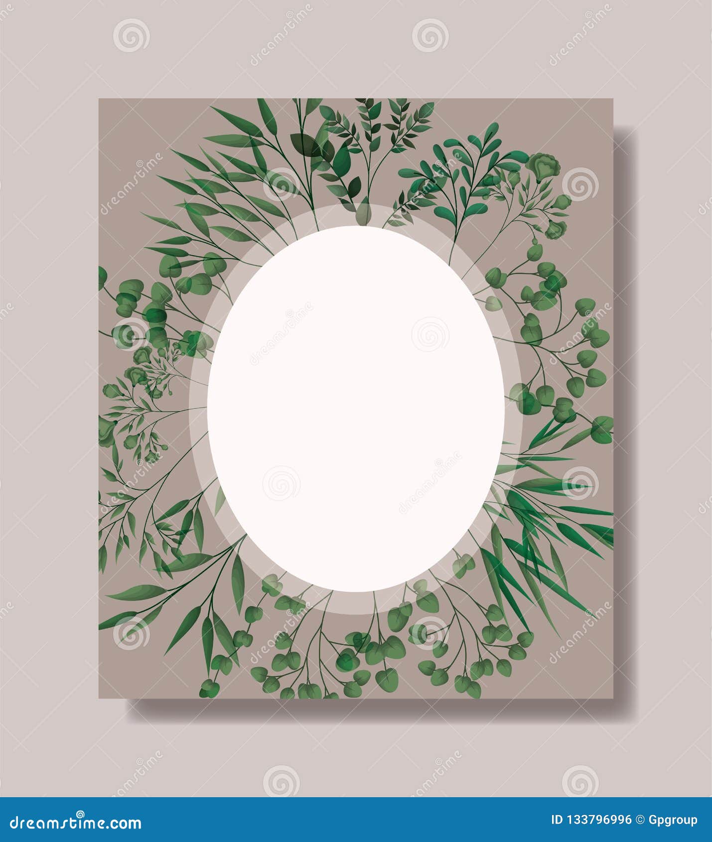 Circular Frame with Laurel Leafs Stock Vector - Illustration of ...