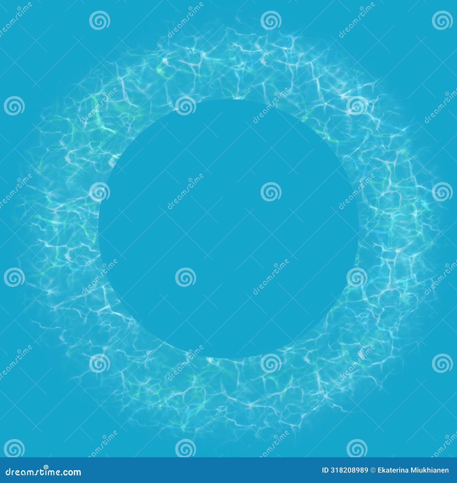 A Circular Frame Made of Water with a Blue Background Stock ...