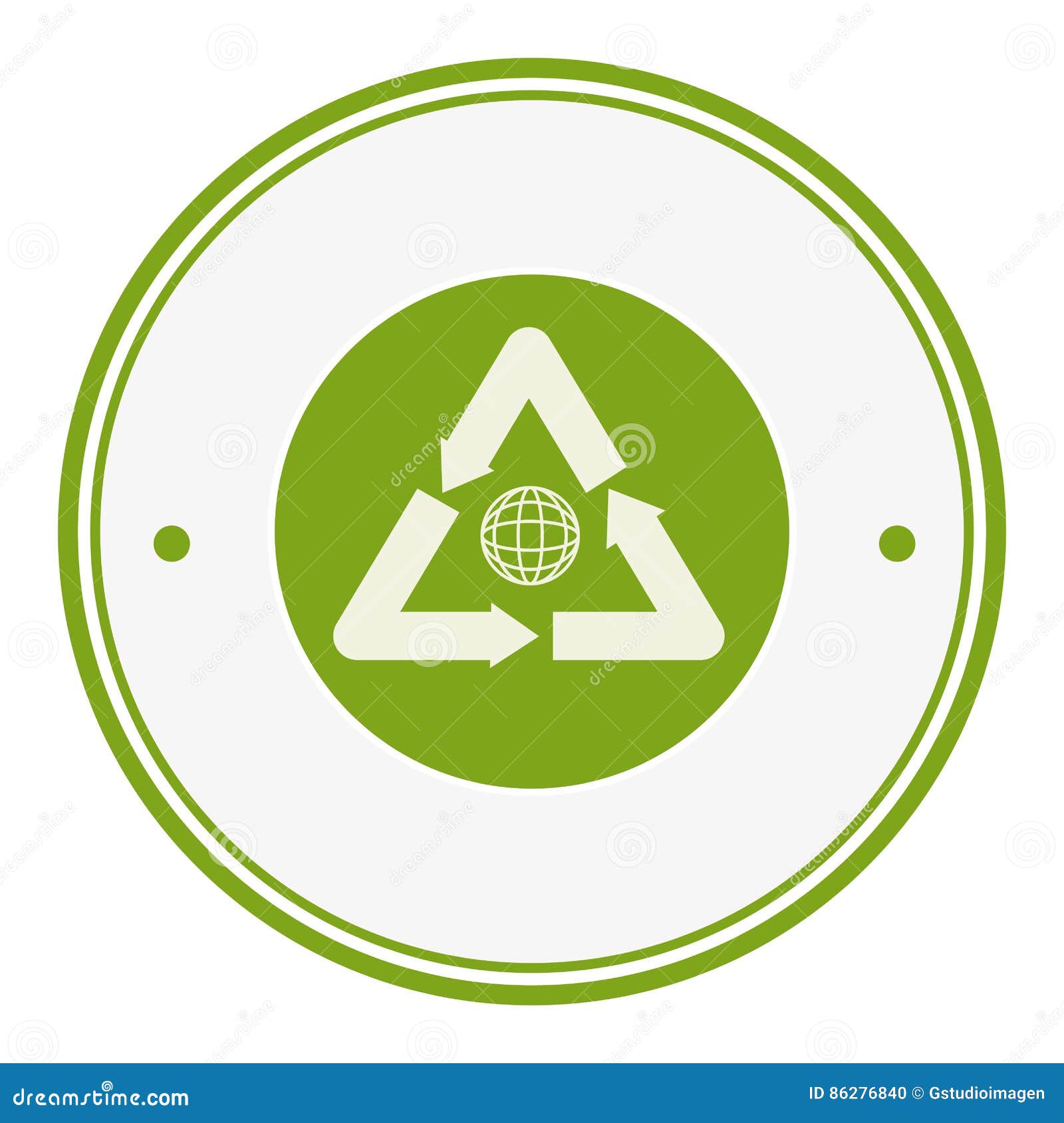 Circular Frame with Recycle Symbol Stock Vector - Illustration of reuse ...