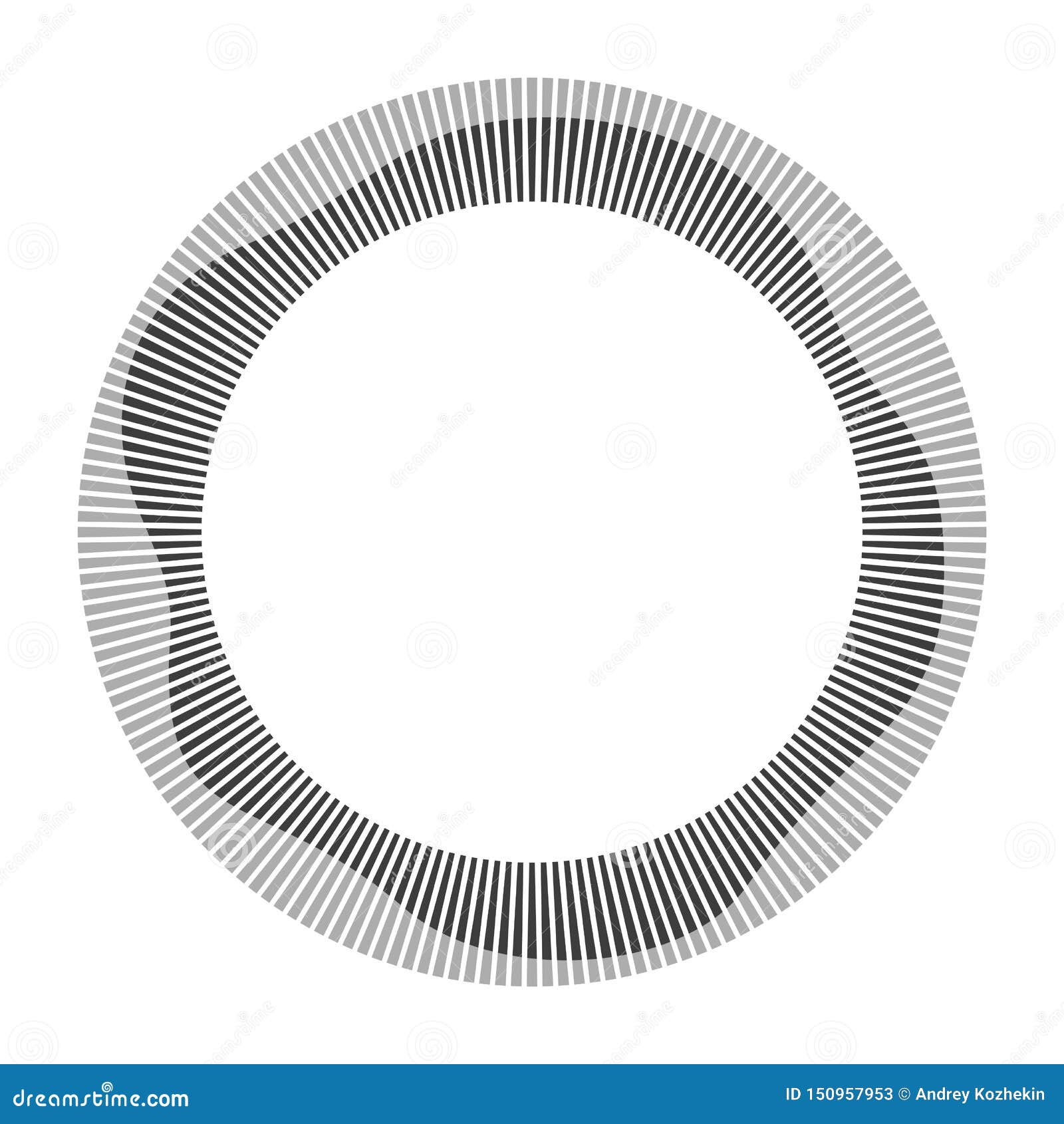 Circular Frame. Round Shape. Radial Black Concentric Particles. Vector ...