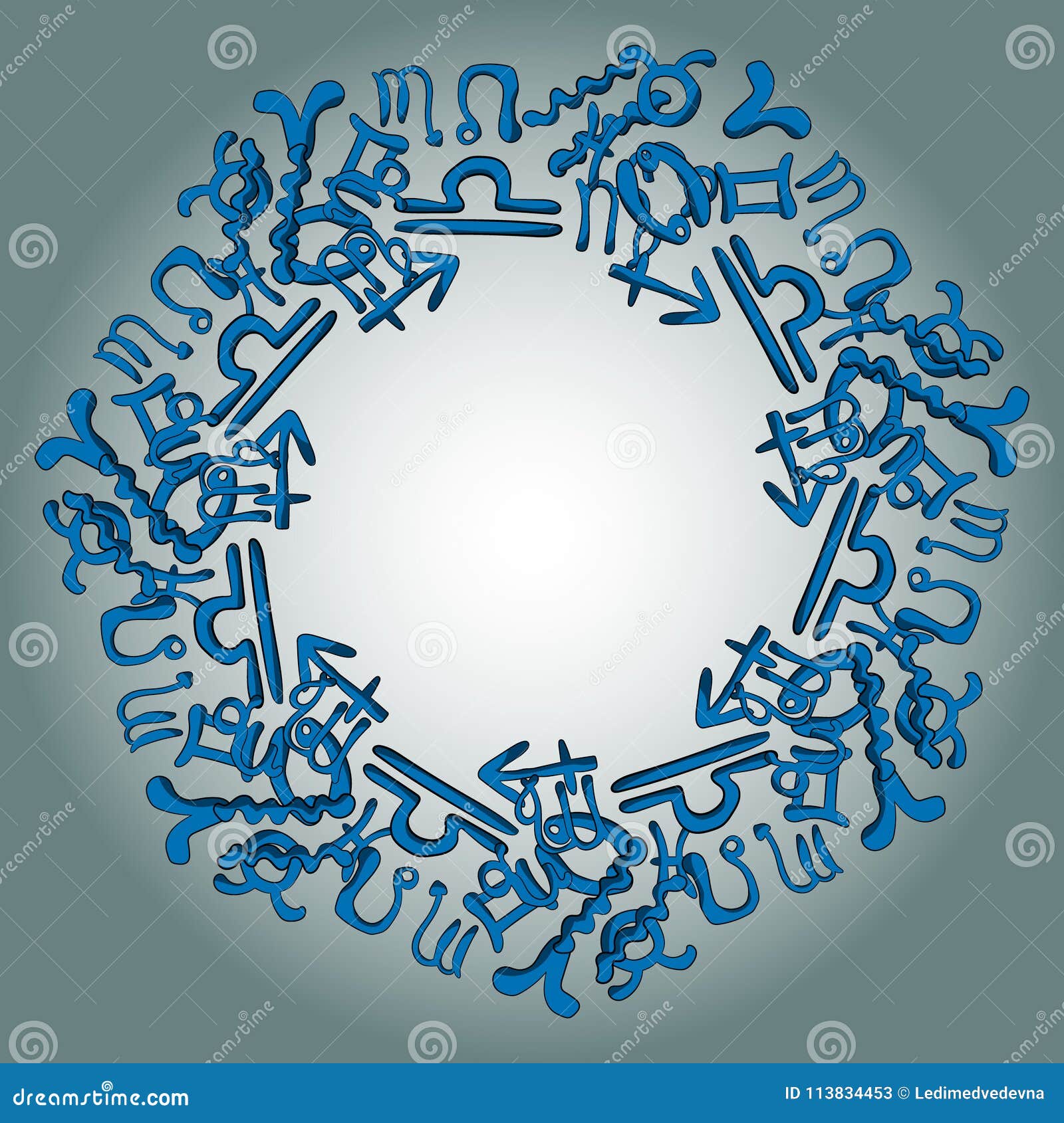 Circular Frame of the Signs of the Zodiac. Vector Graphics Stock Vector ...