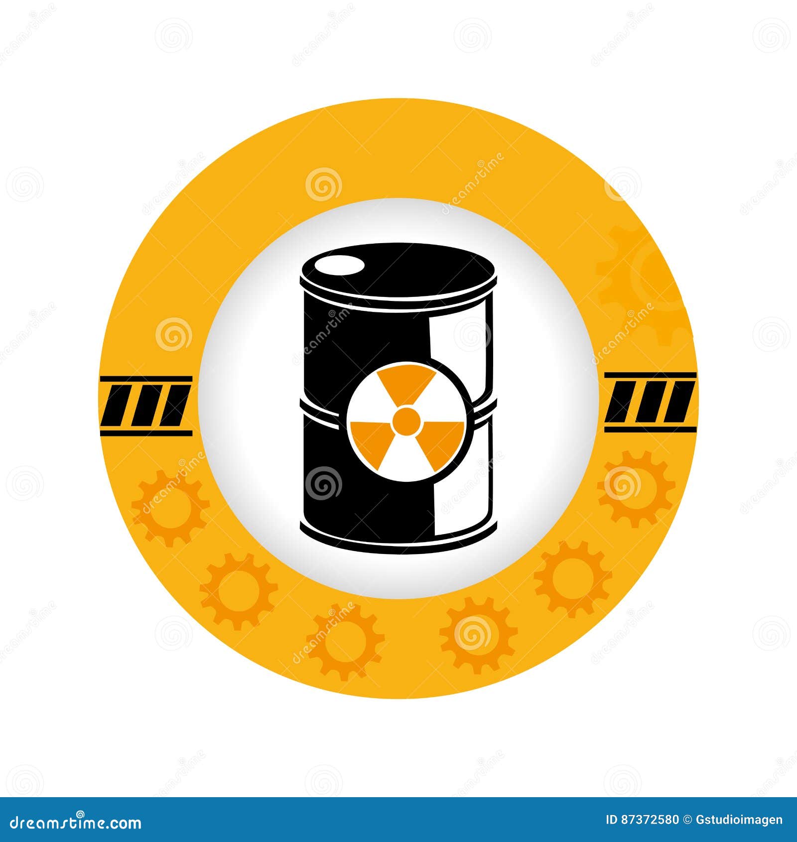 Circular Frame with Silhouette Barrels with Radioactive Materials Stock ...