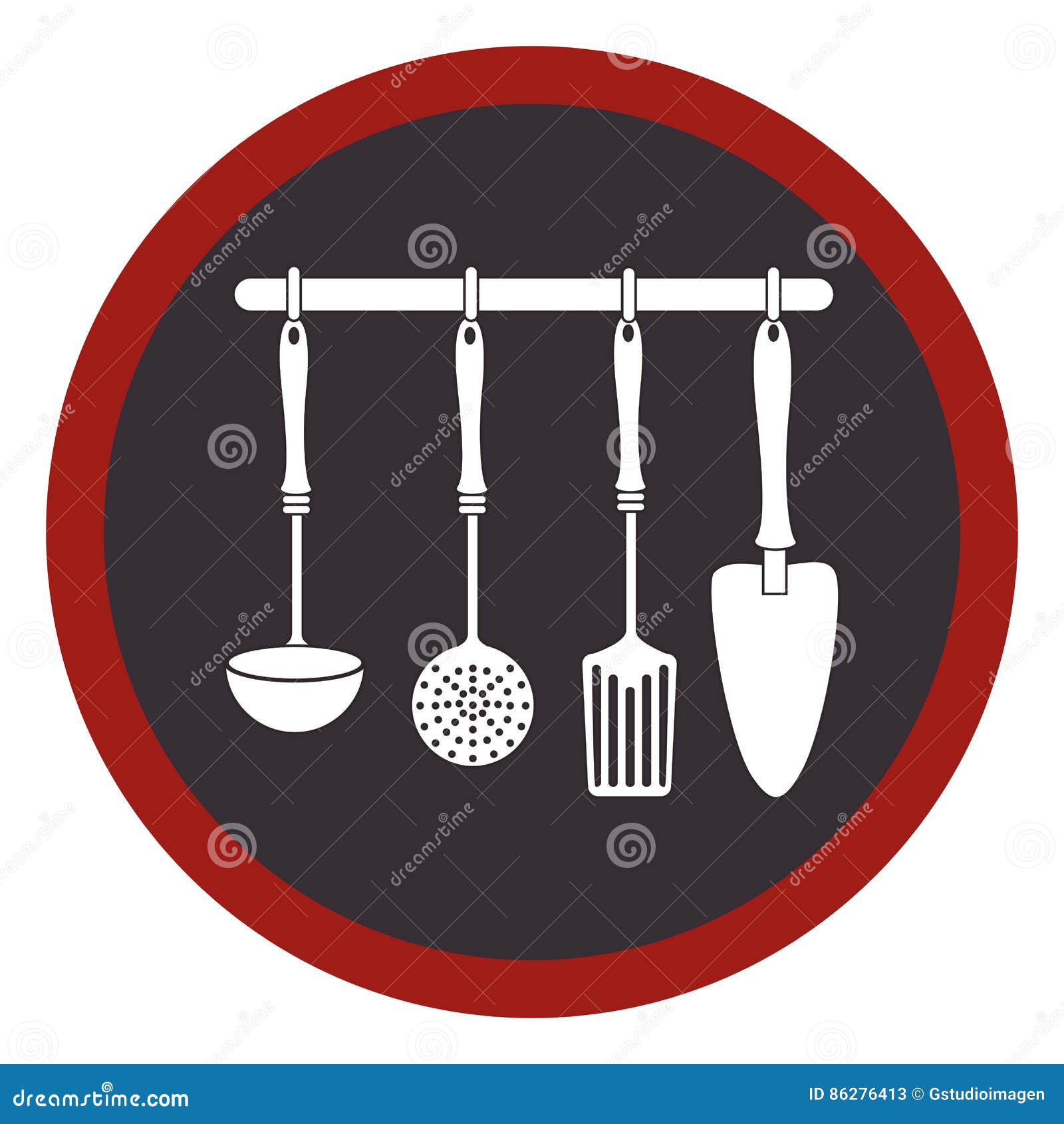 Spatulas Vector Concept Colored Outline Icon Or Logo | CartoonDealer ...