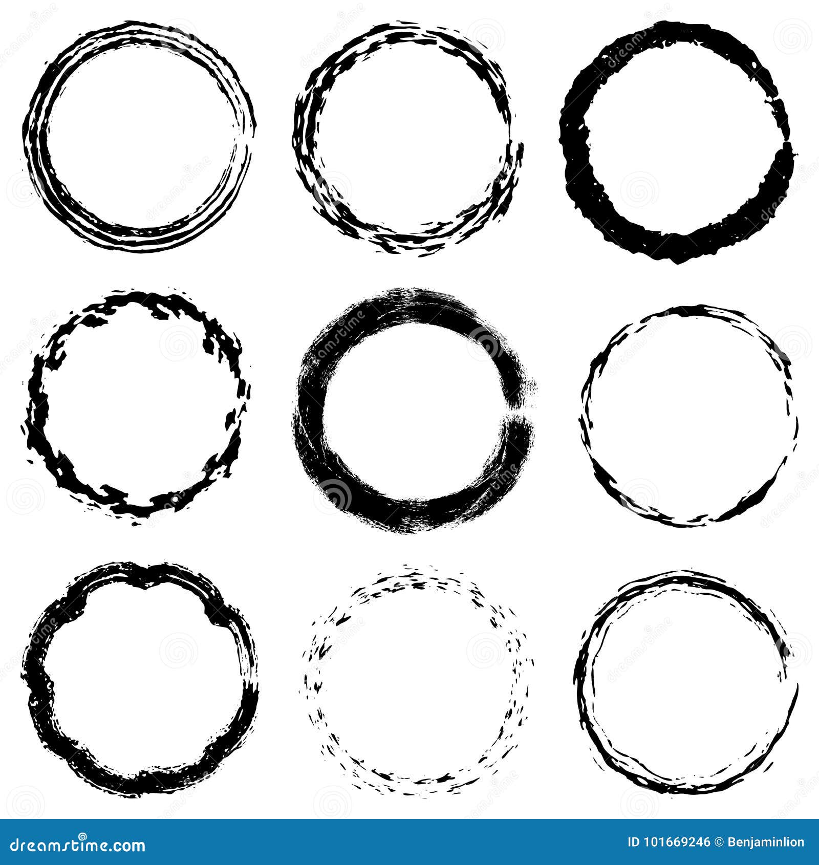 Circular Frame Textures Set Stock Vector - Illustration of background ...