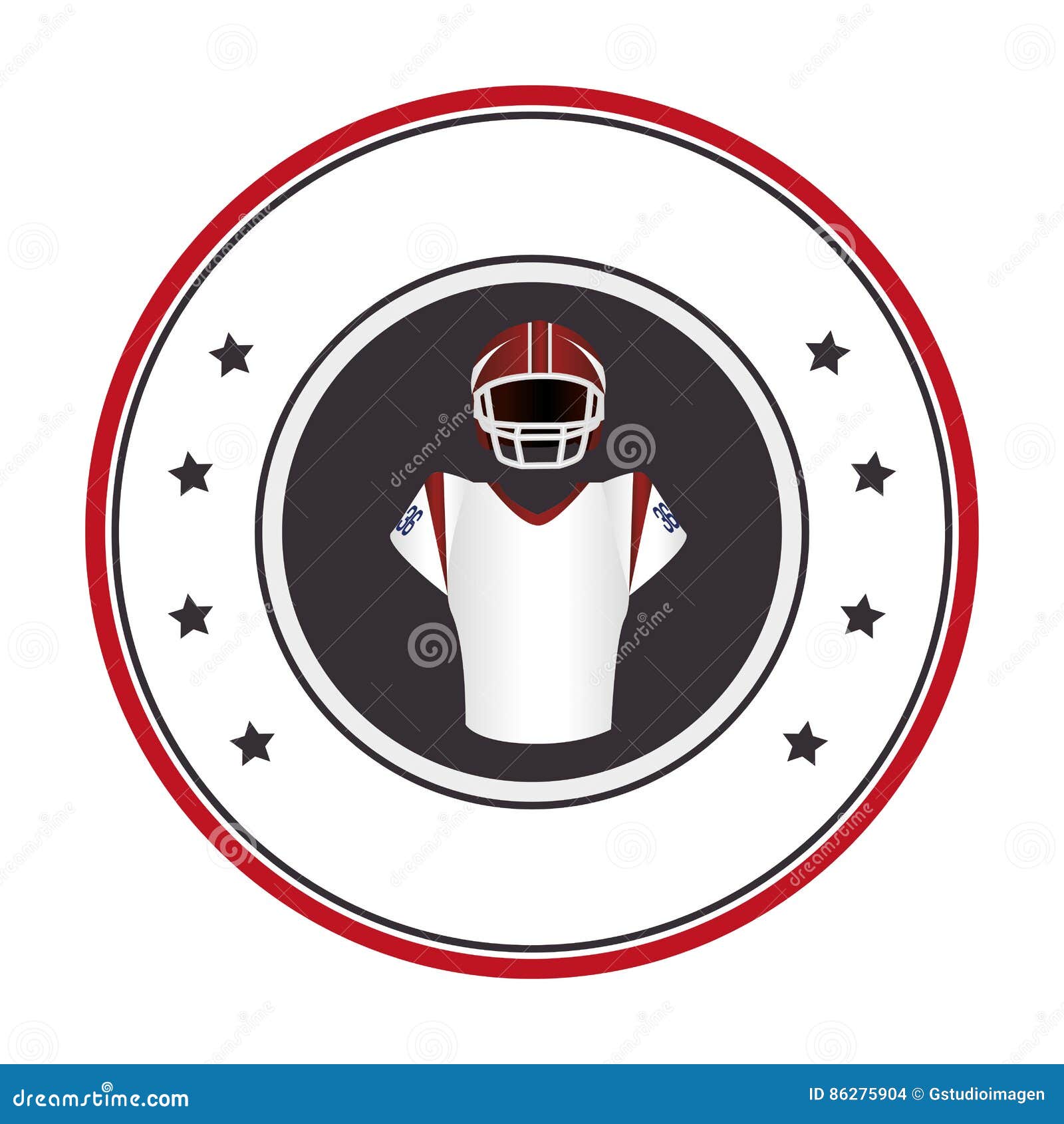 Circular Frame with Uniform American Football Stock Vector ...