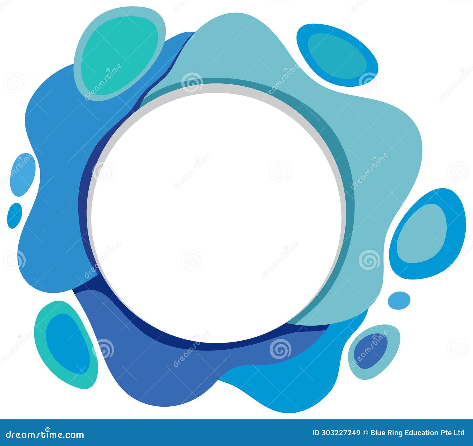 Circular frame with water stock vector. Illustration of tones - 303227249