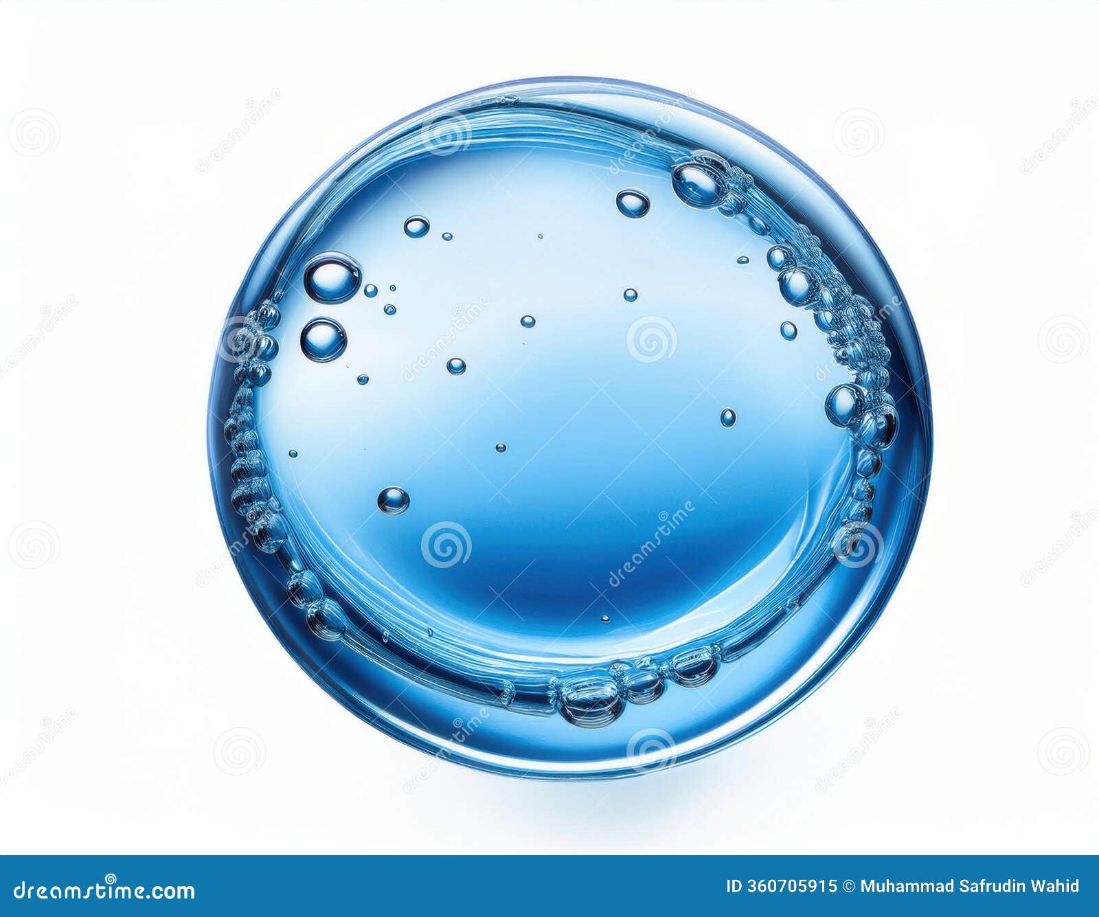 Circular Gel Texture. Blue Serum Toner Drop Isolated on Transparent ...