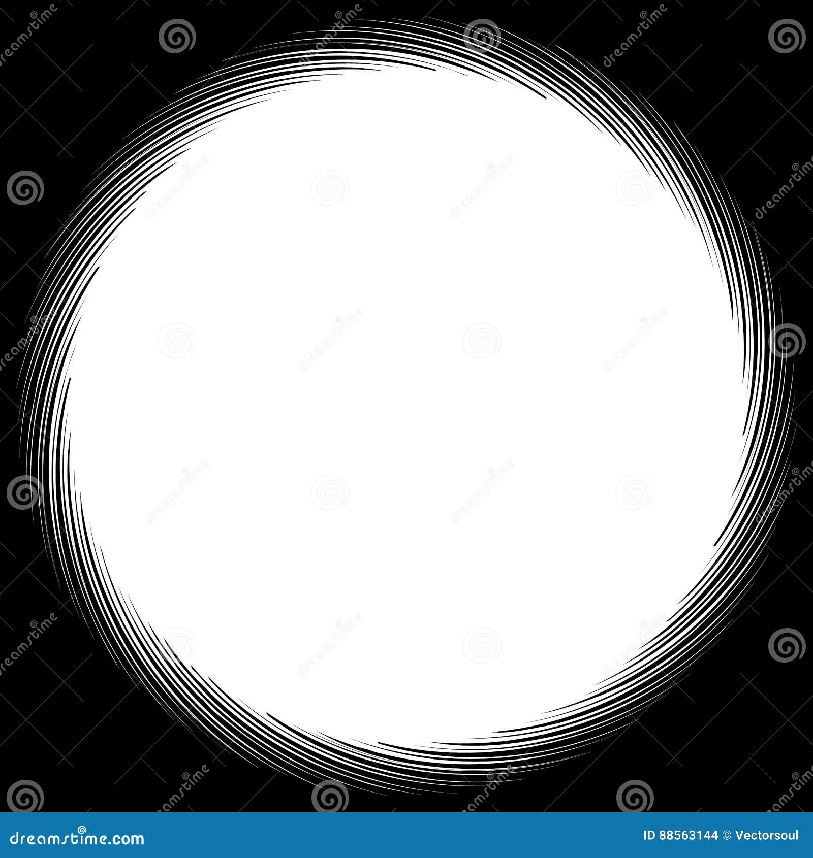 Circular Geometric Black and White Element. Radial Shape with Sp Stock ...