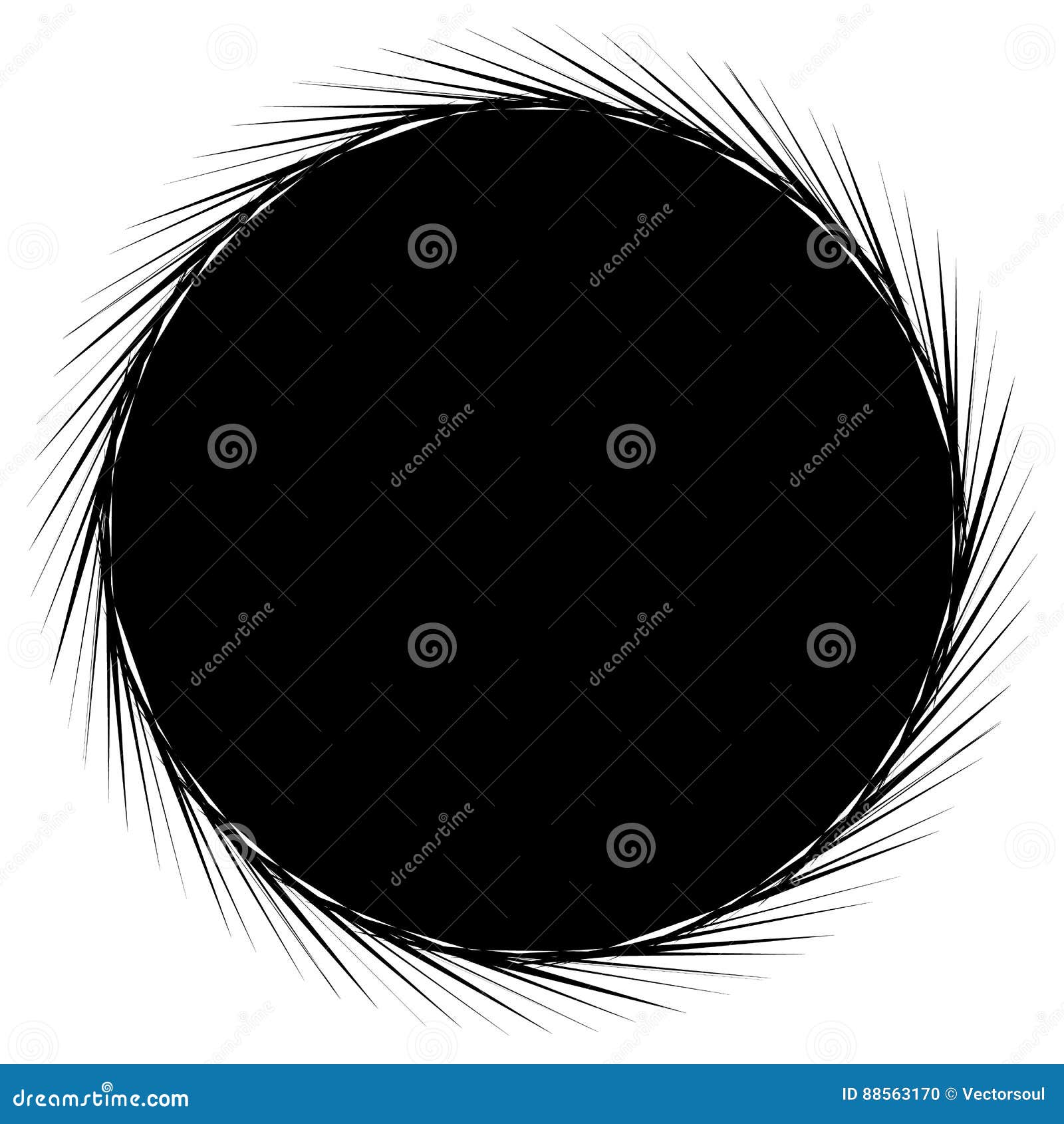 Circular Geometric Black and White Element. Radial Shape with Sp Stock ...