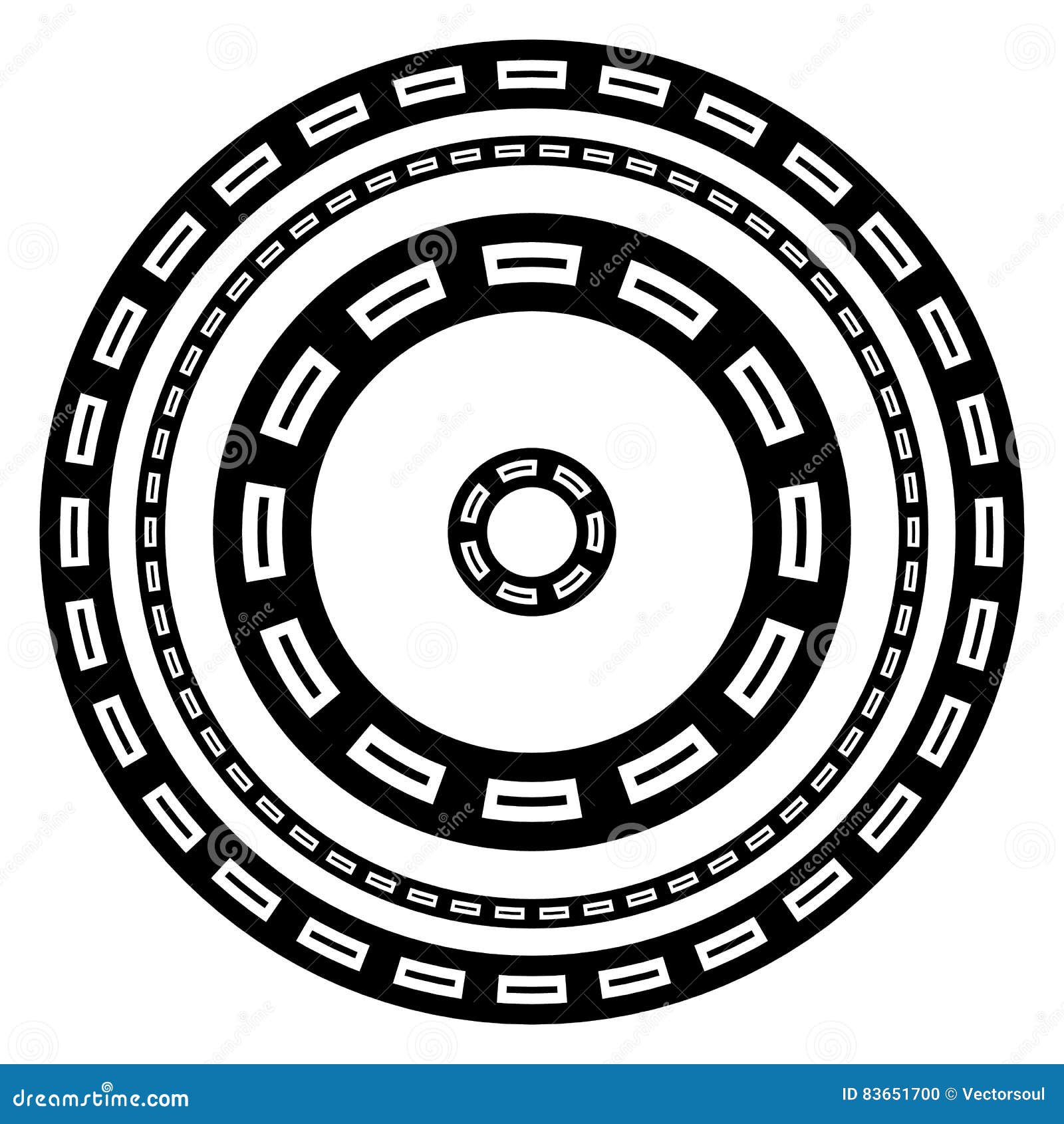 Circular Geometric Borders Frames with Rectangular Print Stock Vector ...