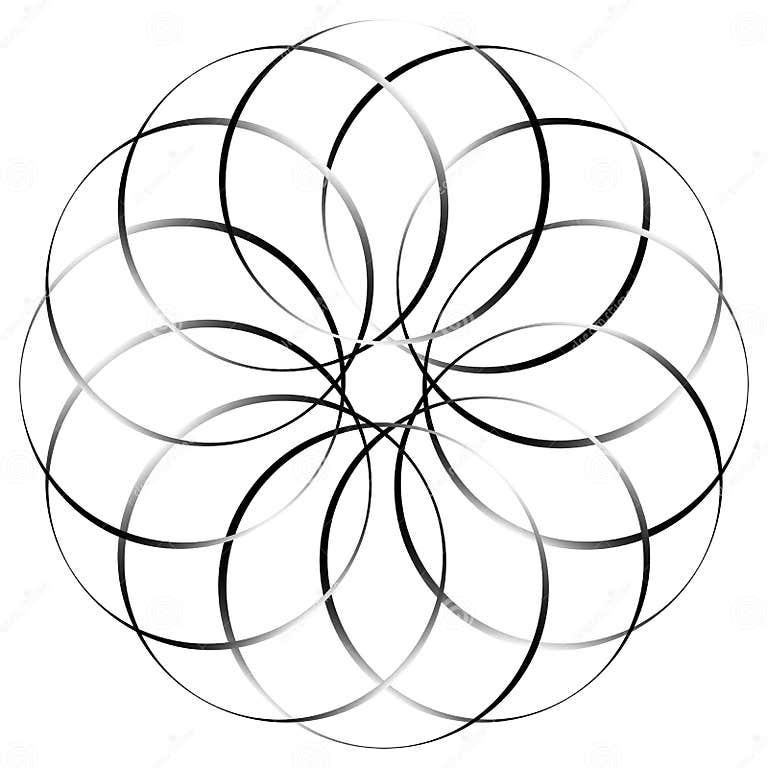 Circular Geometric Decorative Pattern. Abstract Round Element Stock ...