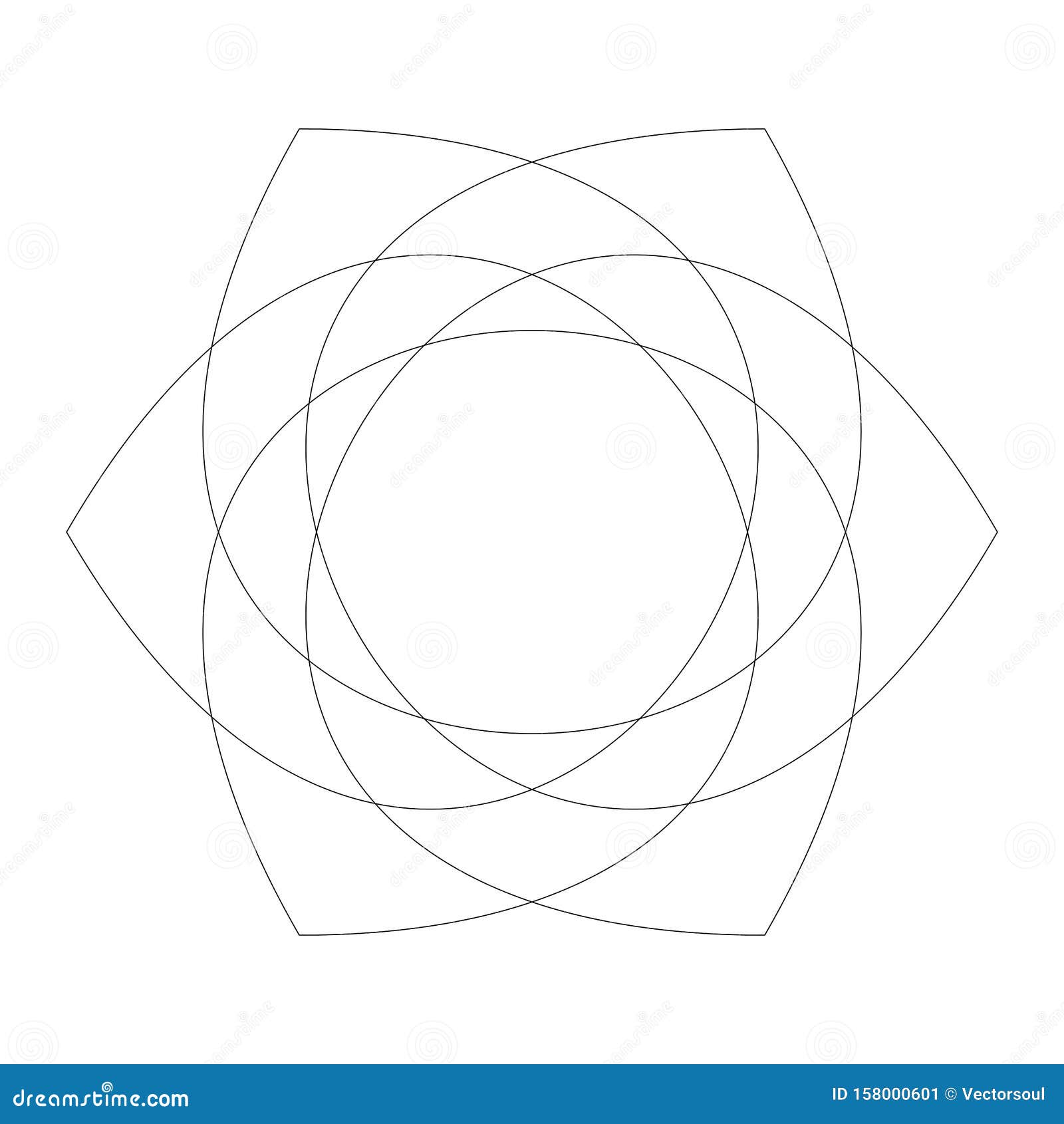 Circular Geometric Design Elements with Editable Lines Outline is Not ...