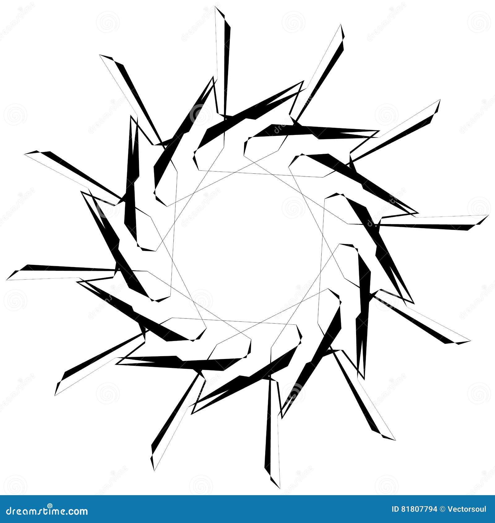 Circular Geometric Element. Rotating Shapes, Forms Abstract ...