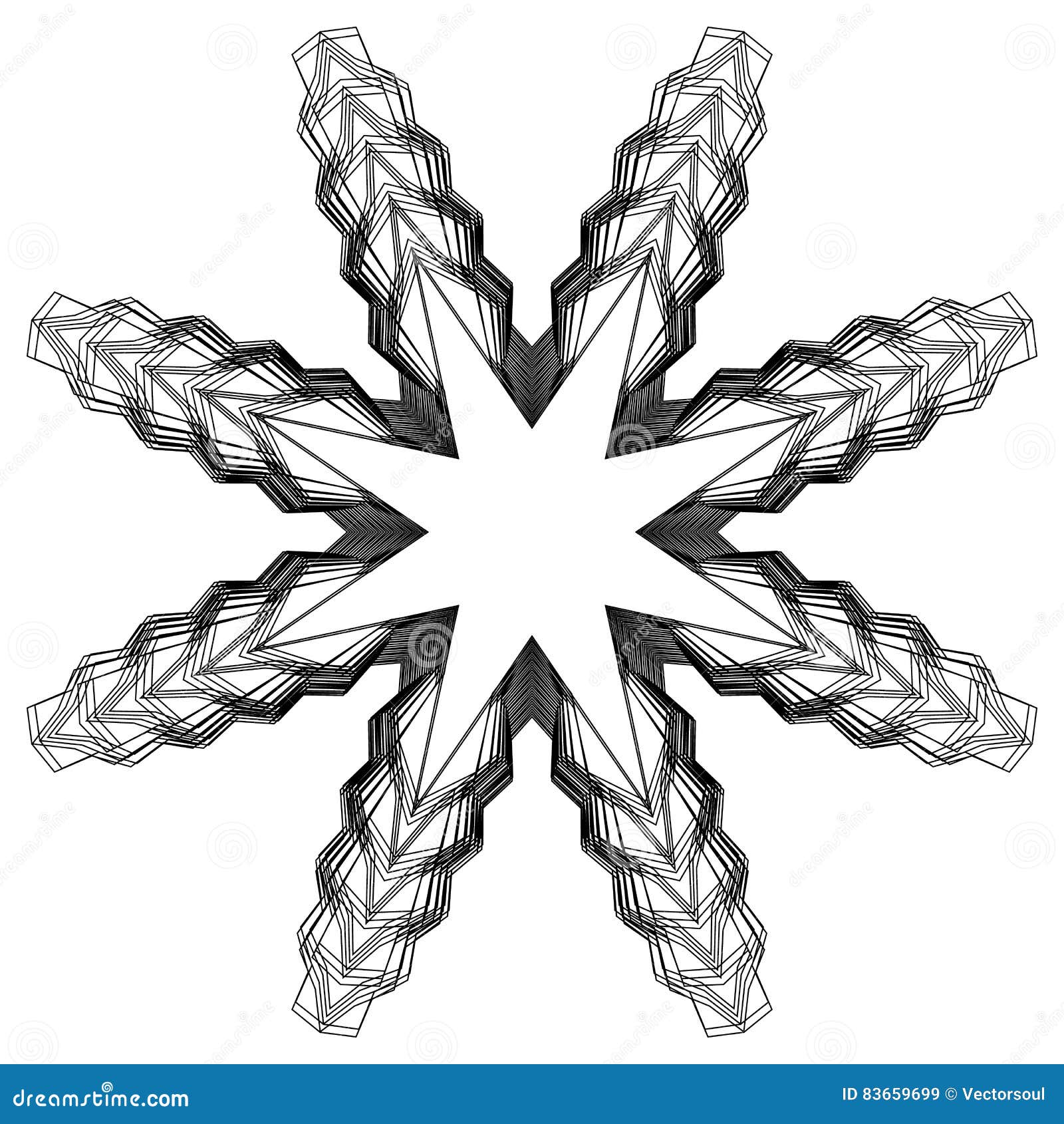 Circular Geometric Elements, Rotating Radiating Shapes on Whi Stock ...