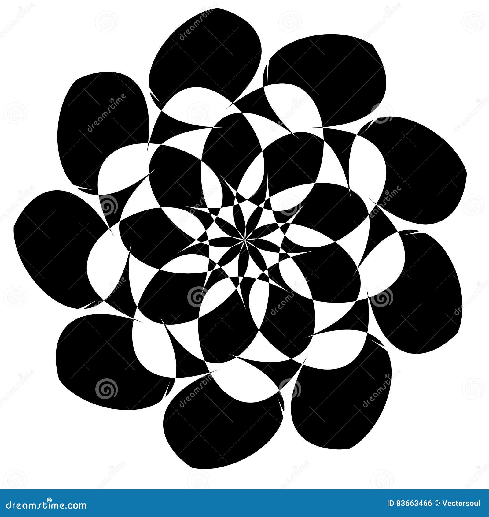 Circular Geometric Elements, Rotating Radiating Shapes on Whi Stock ...