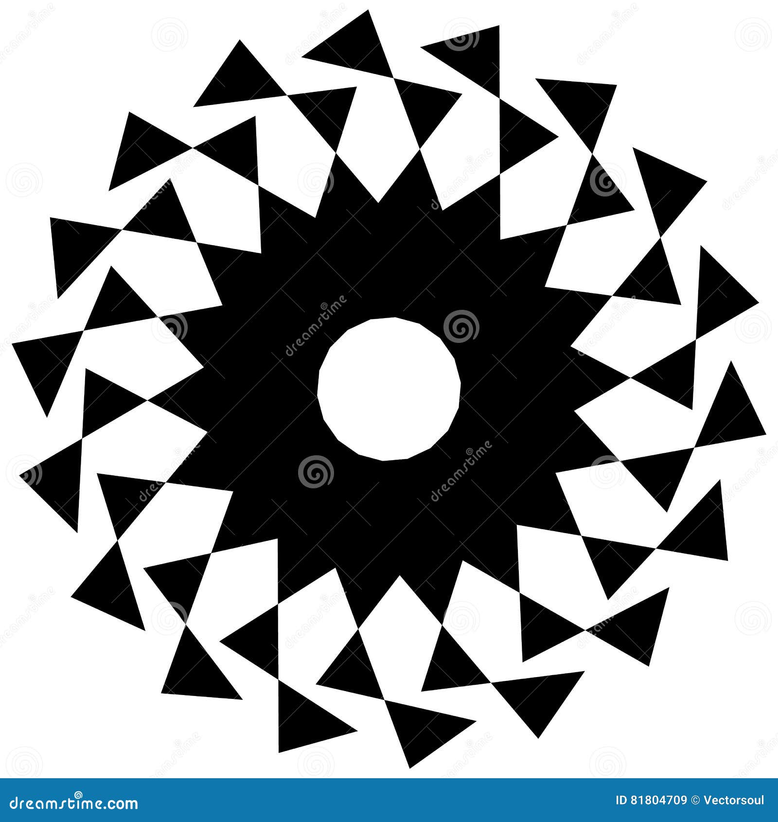 Circular Geometric Shape. Abstract Monochrome Spiral Element Stock ...