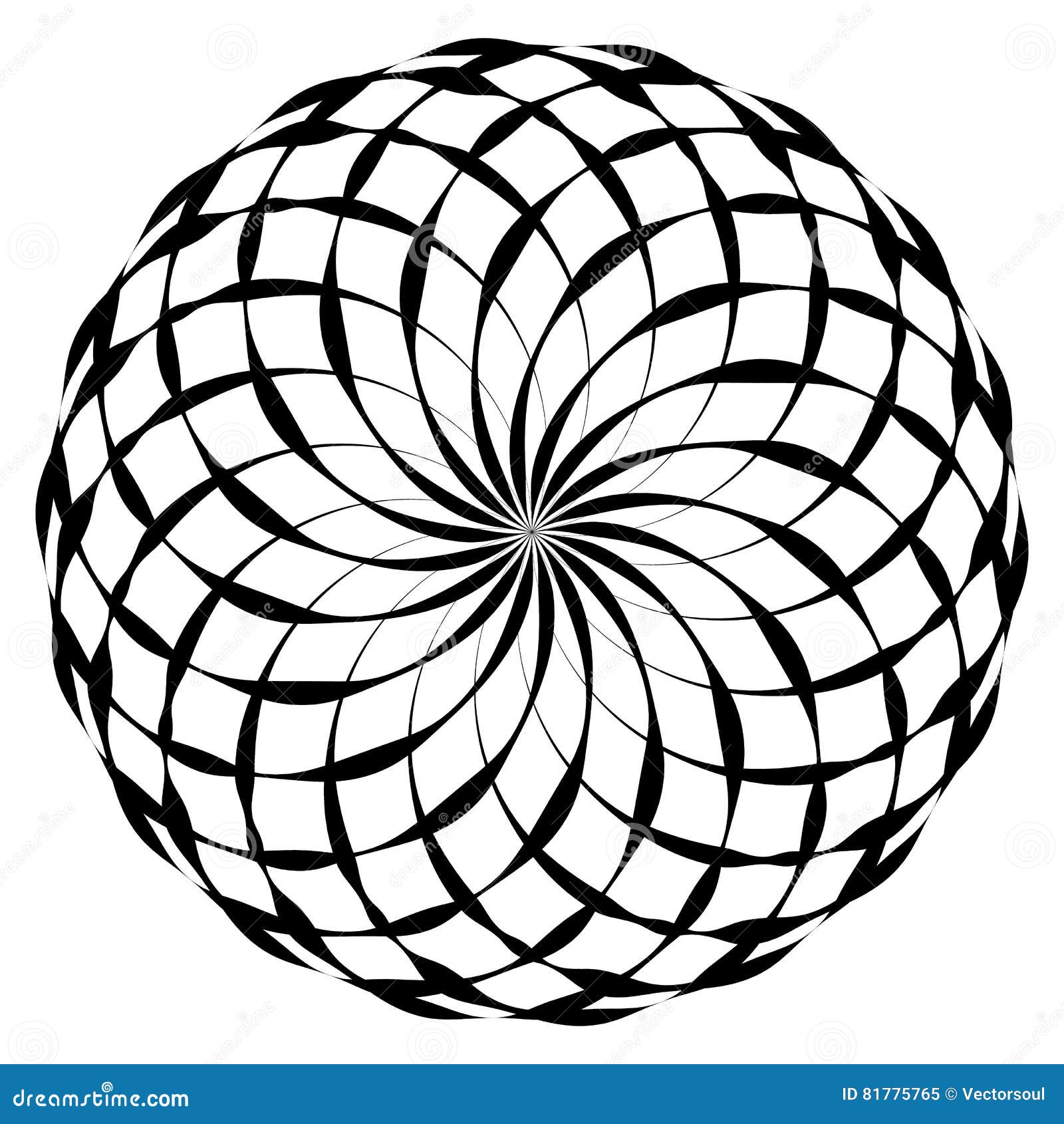 Circular Geometric Spiral. Abstract Monochrome Design Element Stock ... Circular Geometric Spiral. Abstract Monochrome Design Element Stock ...