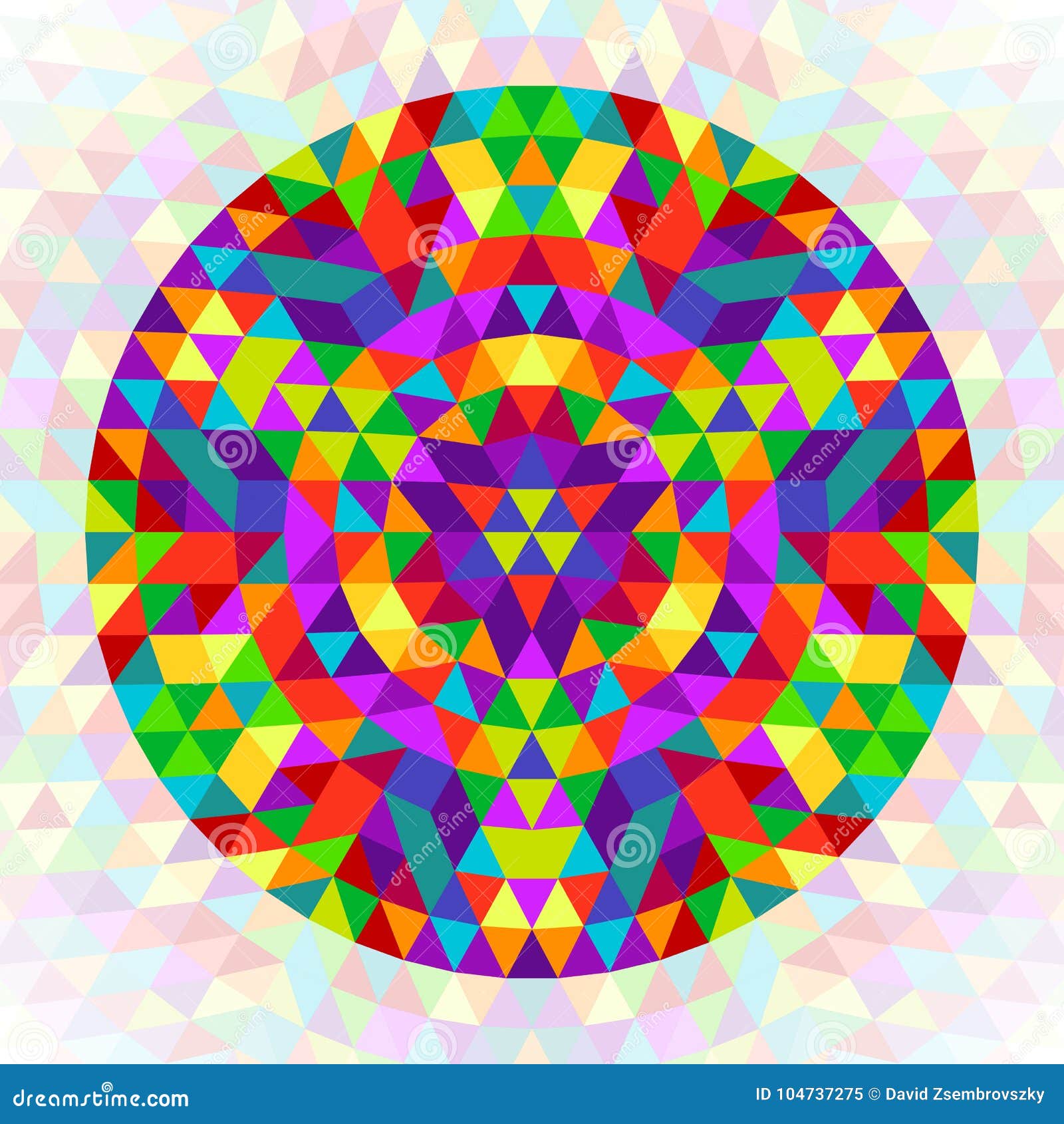 Circular Geometrical Triangle Mandala Design - Symmetric Vector Pattern ...