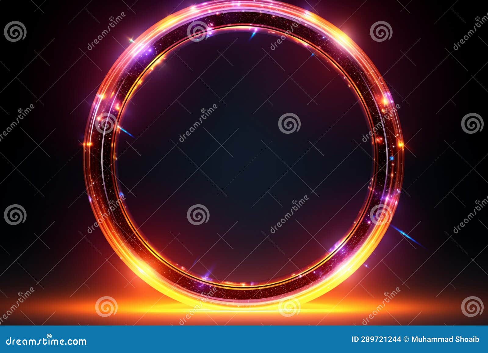 Circular Glow a Neon Light Forms a Captivating and Vibrant Frame Stock ...
