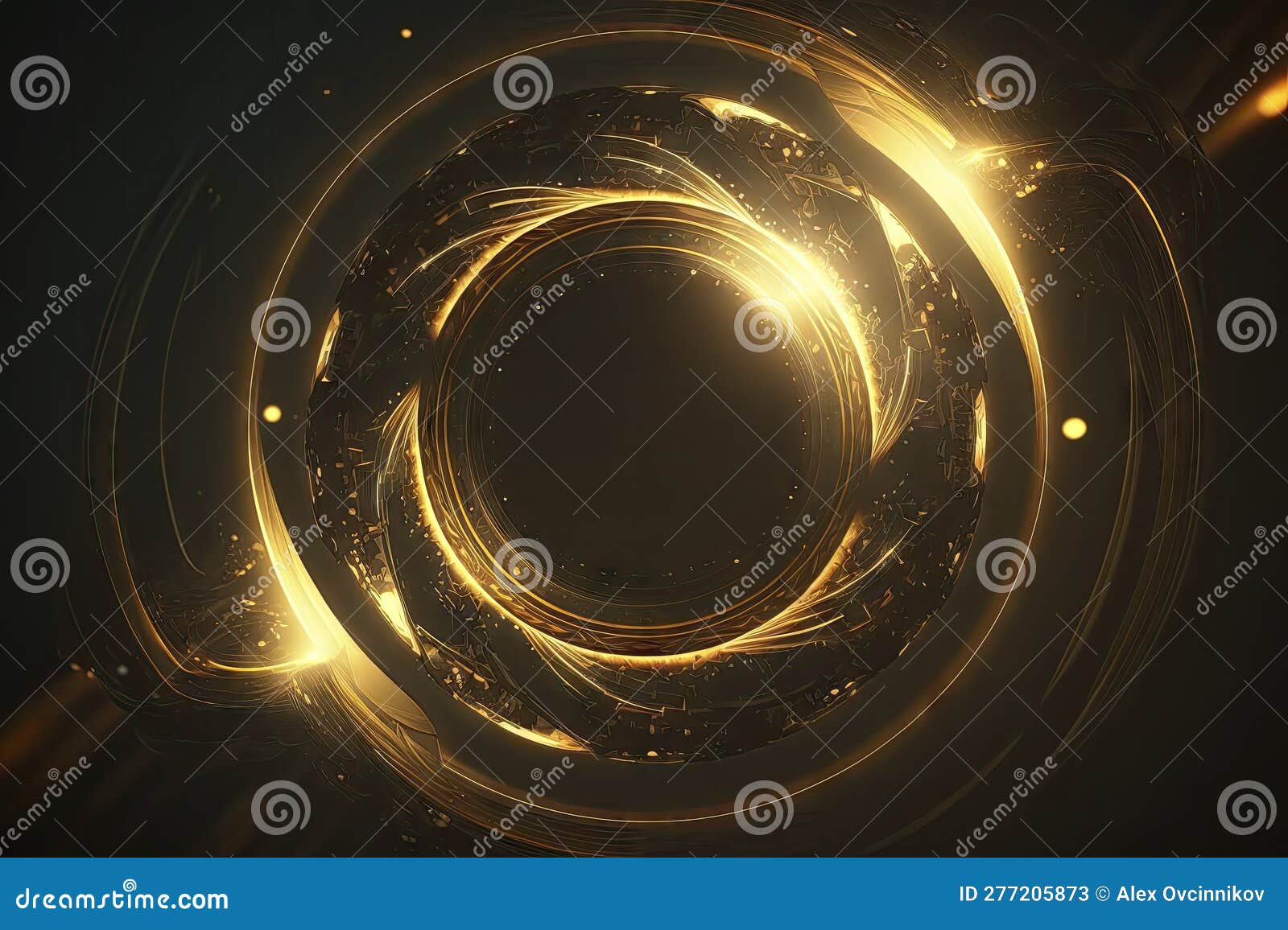 Circular Glow Swirl Light Effect with Rotational Lines for Energy and ...