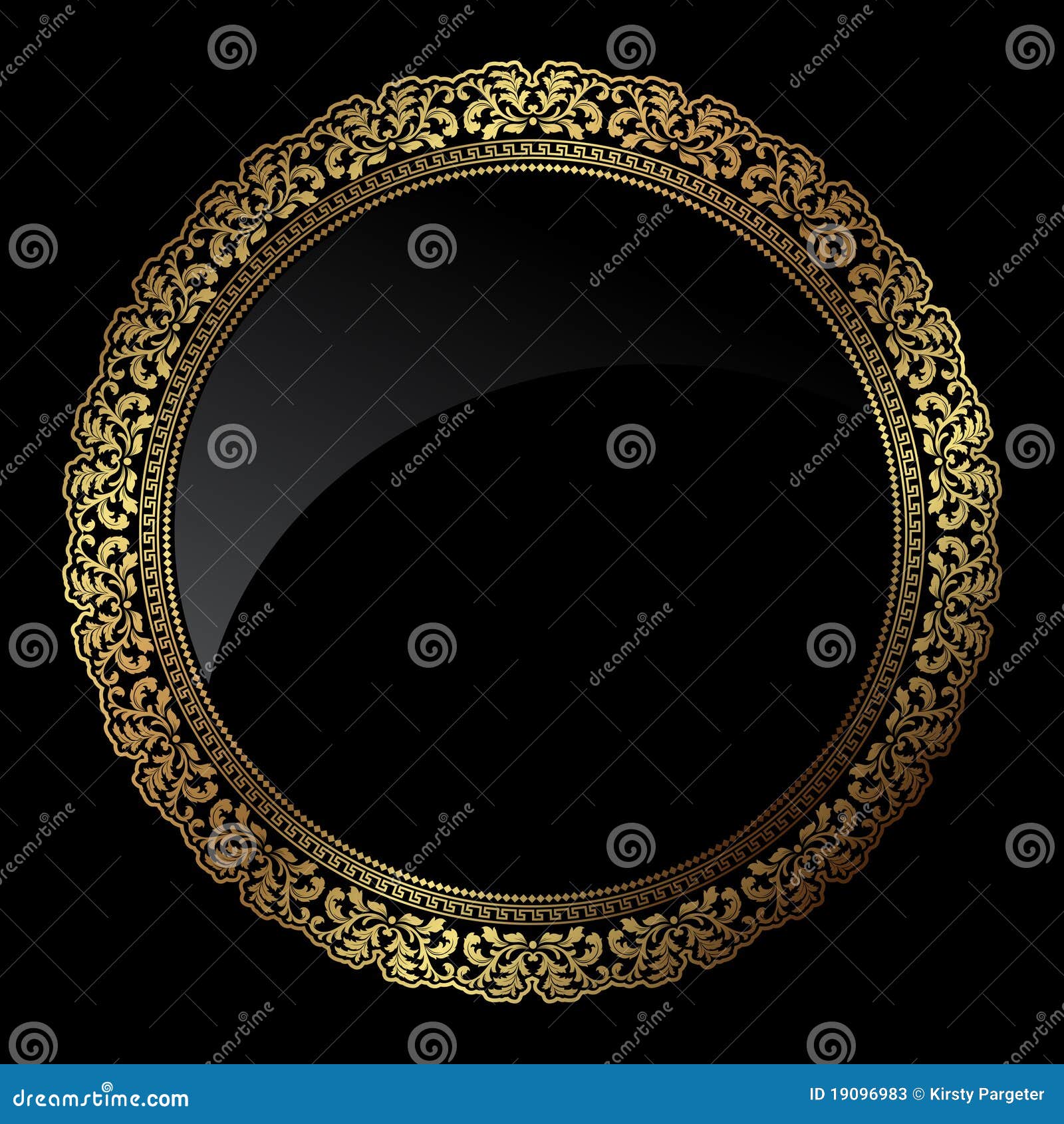 Circular gold frame stock vector. Illustration of gold - 19096983