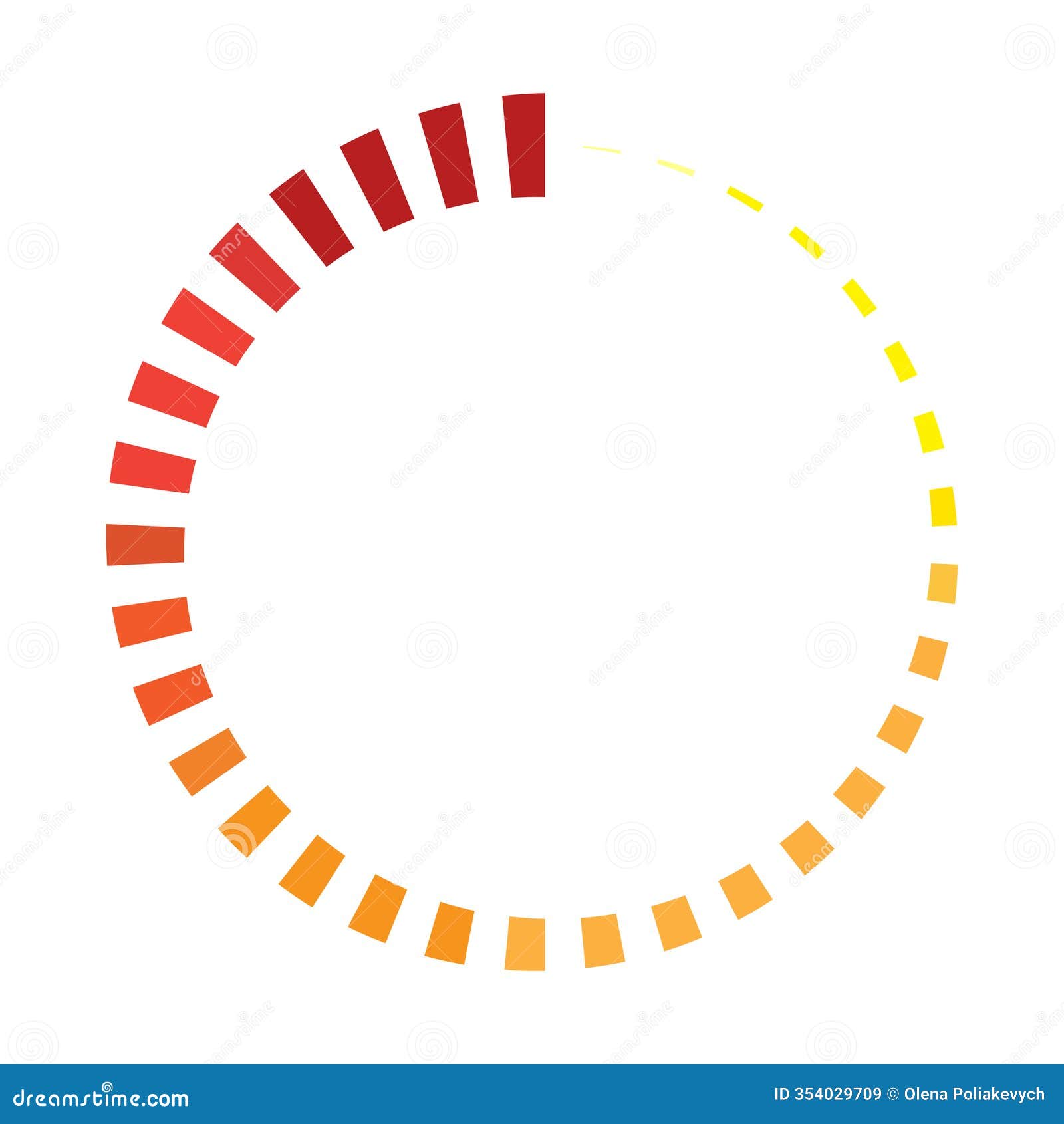 Circular Gradient Bar. Gradient Timer Vector. Red To Yellow Tones ...