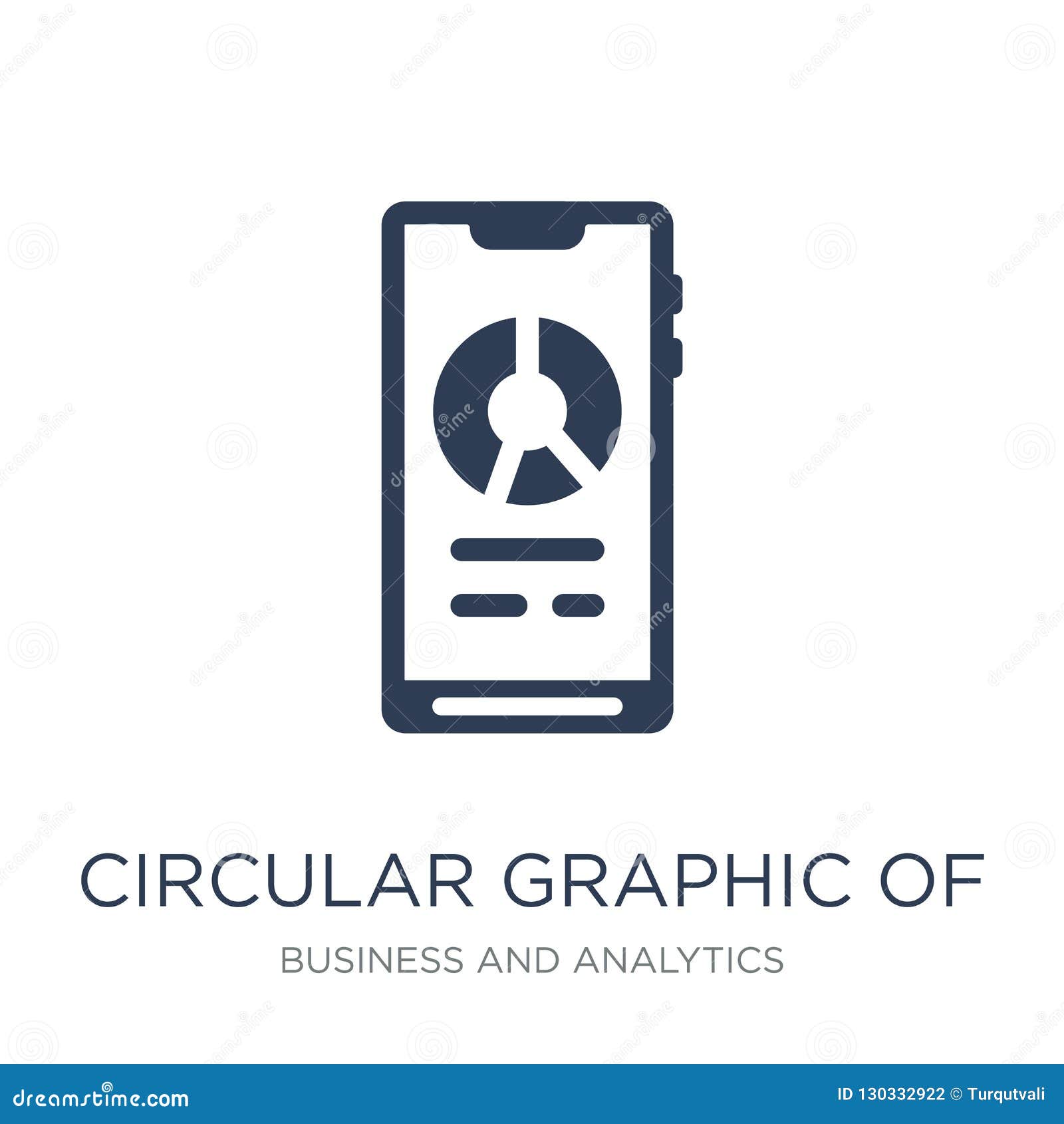 Circular Graphic of Mobile Icon. Trendy Flat Vector Circular Graphic of ...