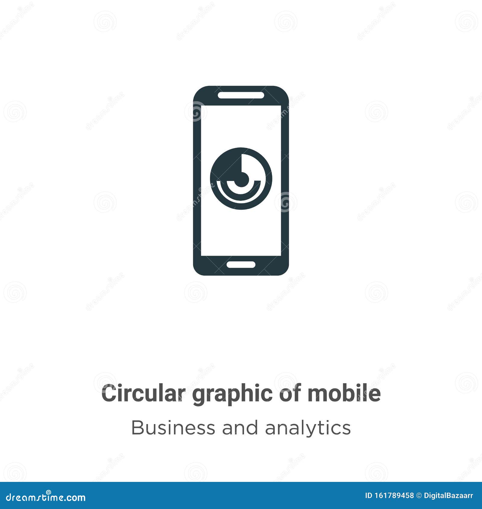 Circular Graphic of Mobile Vector Icon on White Background. Flat Vector ...
