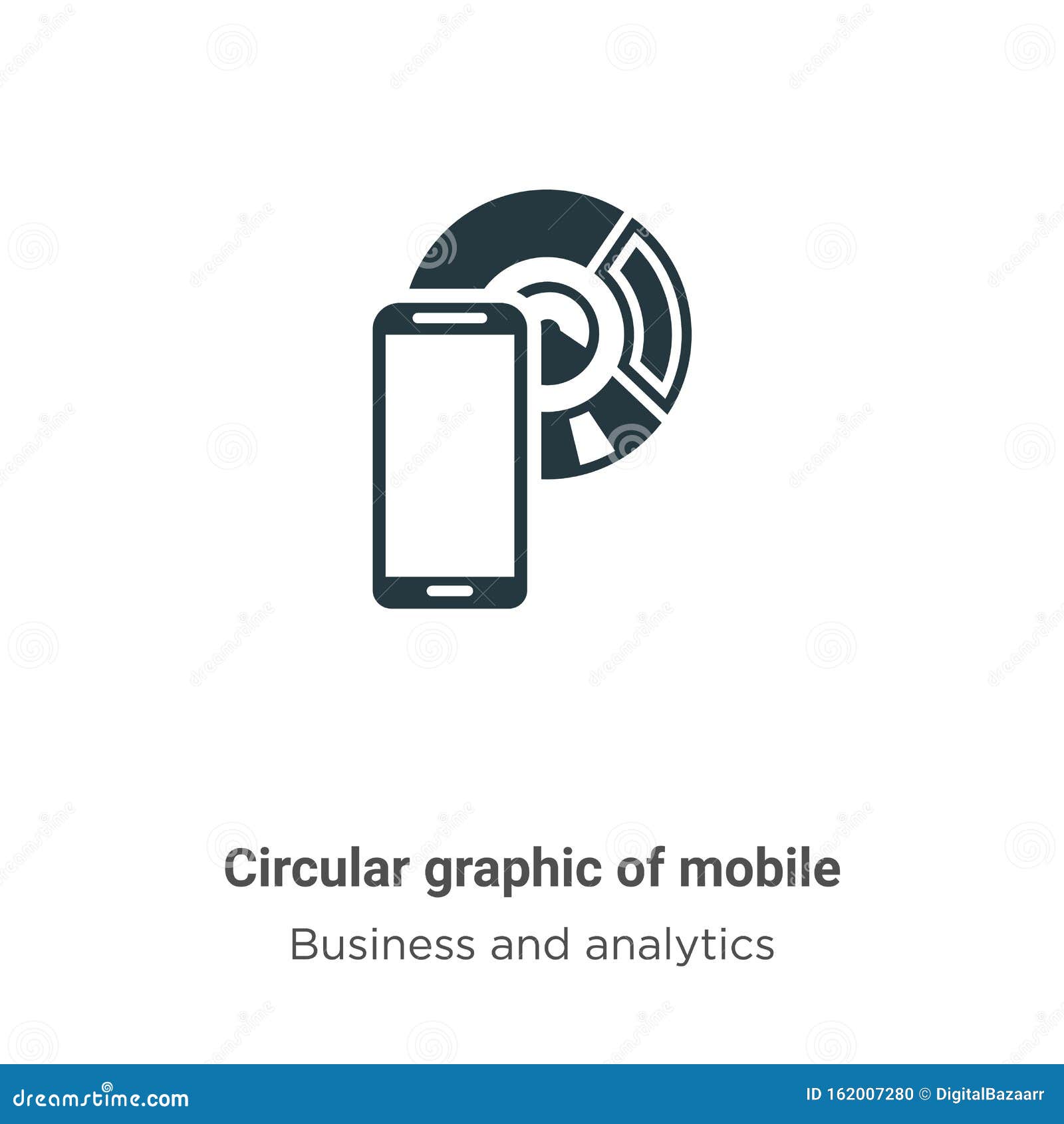 Circular Graphic of Mobile Vector Icon on White Background. Flat Vector ...