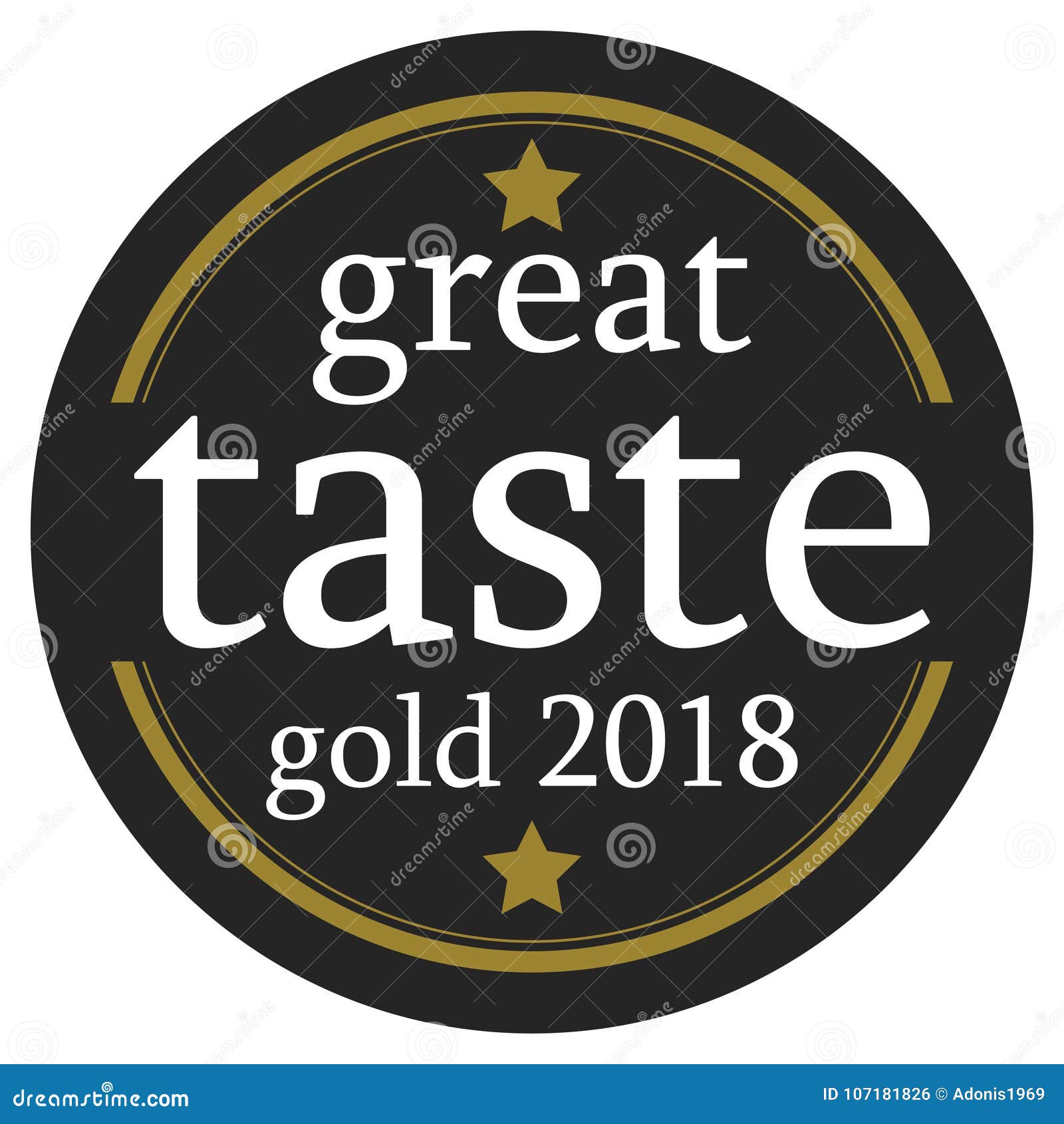 Great taste 2018 button stock vector. Illustration of graphical - 107181826