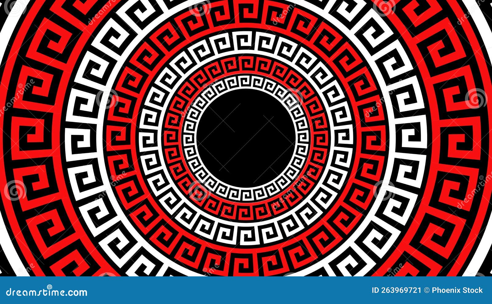 Circular Greek Meander Pattern Colorful Abstract Background Stock ...