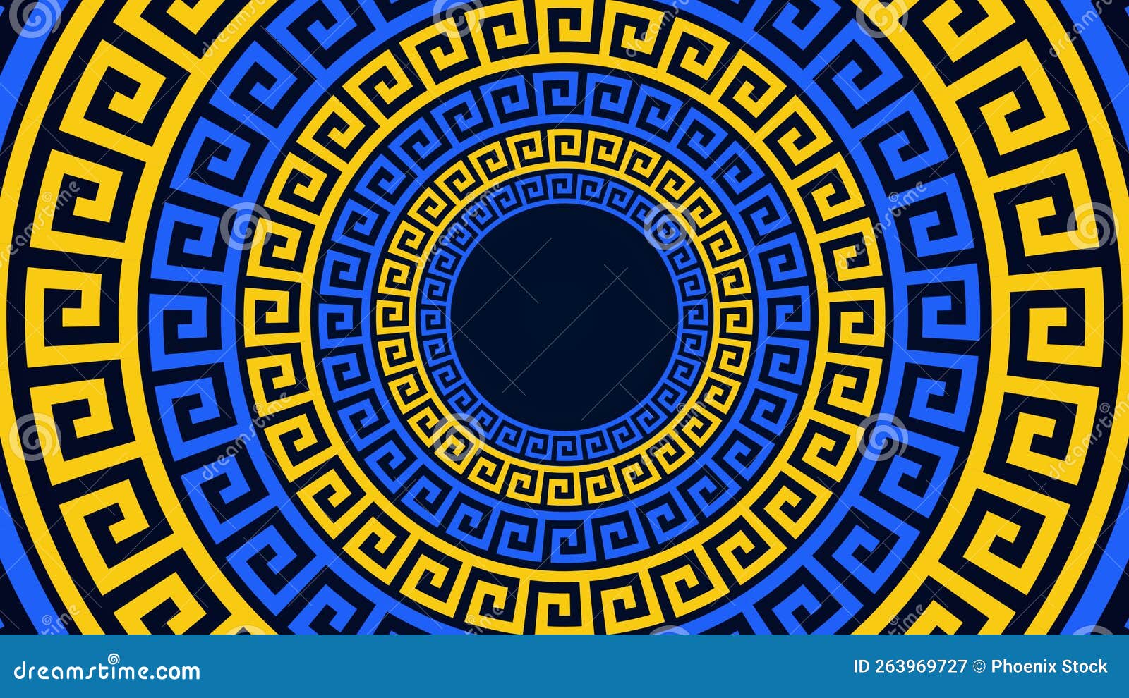Circular Greek Meander Pattern Colorful Abstract Background Stock ...