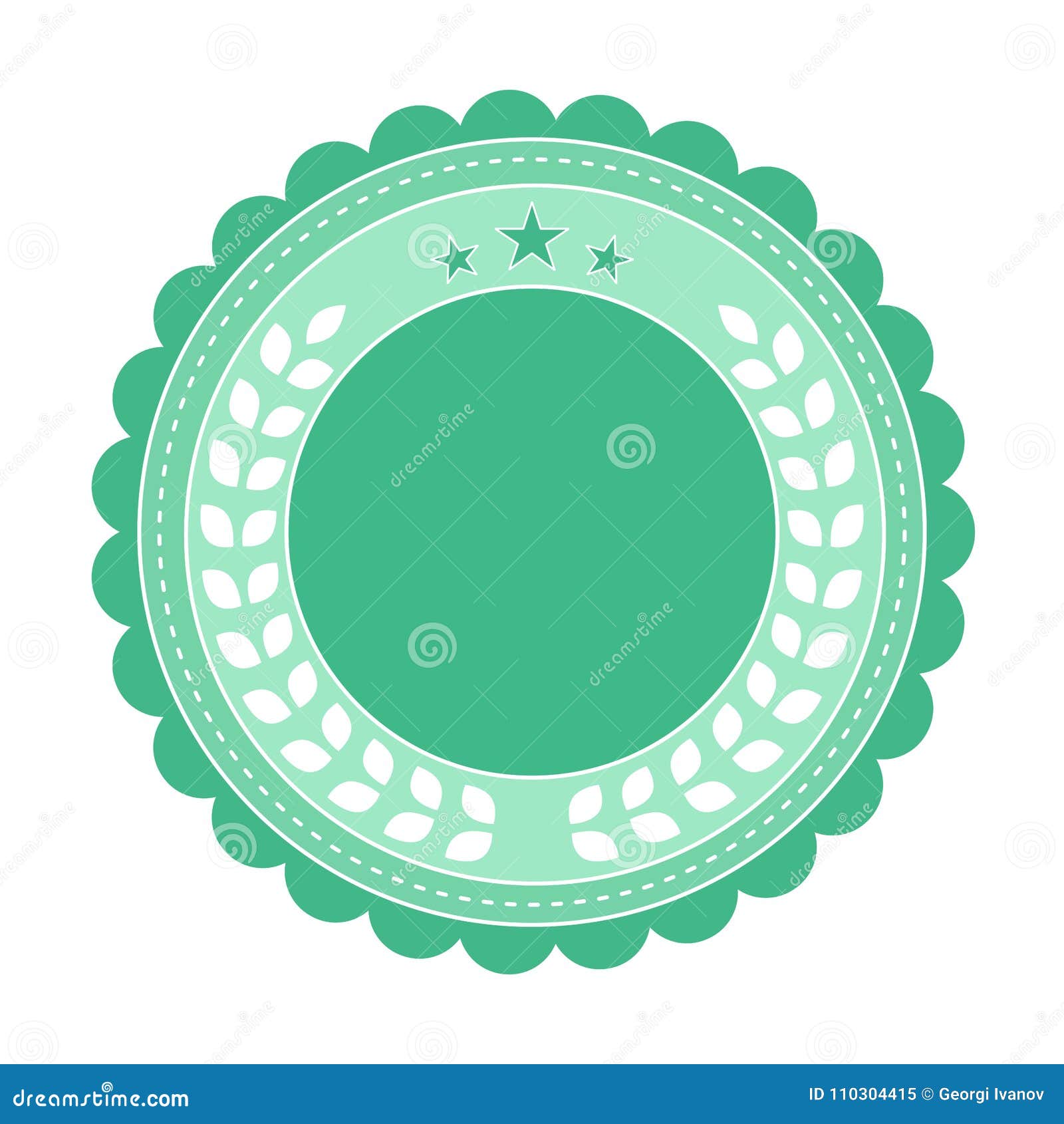 Circular, Green, Vintage Badge Design. Isolated on White Stock Vector ...