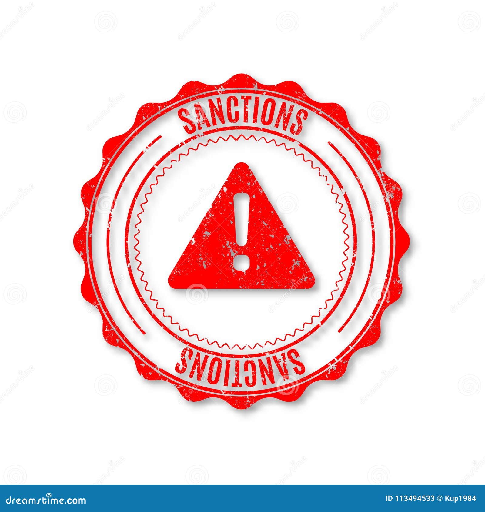 Circular Rubber Stamp with Text Sanction, Vector Illustration. Stock ...