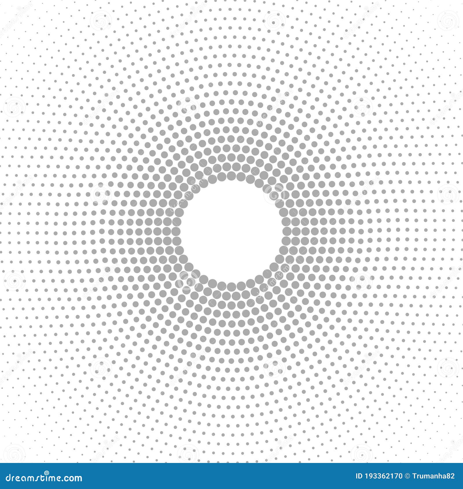 Abstract Circular Grey Halftone Dots Pattern in White Background Stock ...